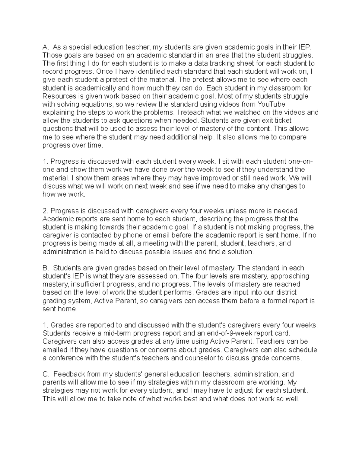 Monitoring and Communicating Progress in a Differentited Classroom - A ...