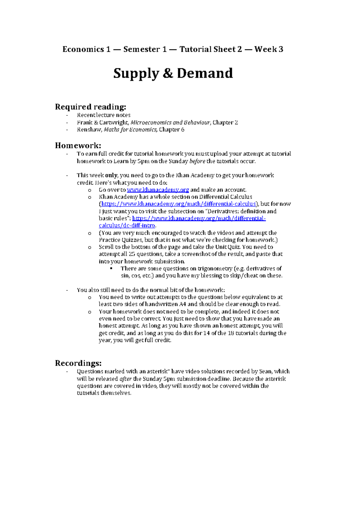 Econ 1 – Semester1 – W3 – Solutions - Economics 1 — Semester 1 ...