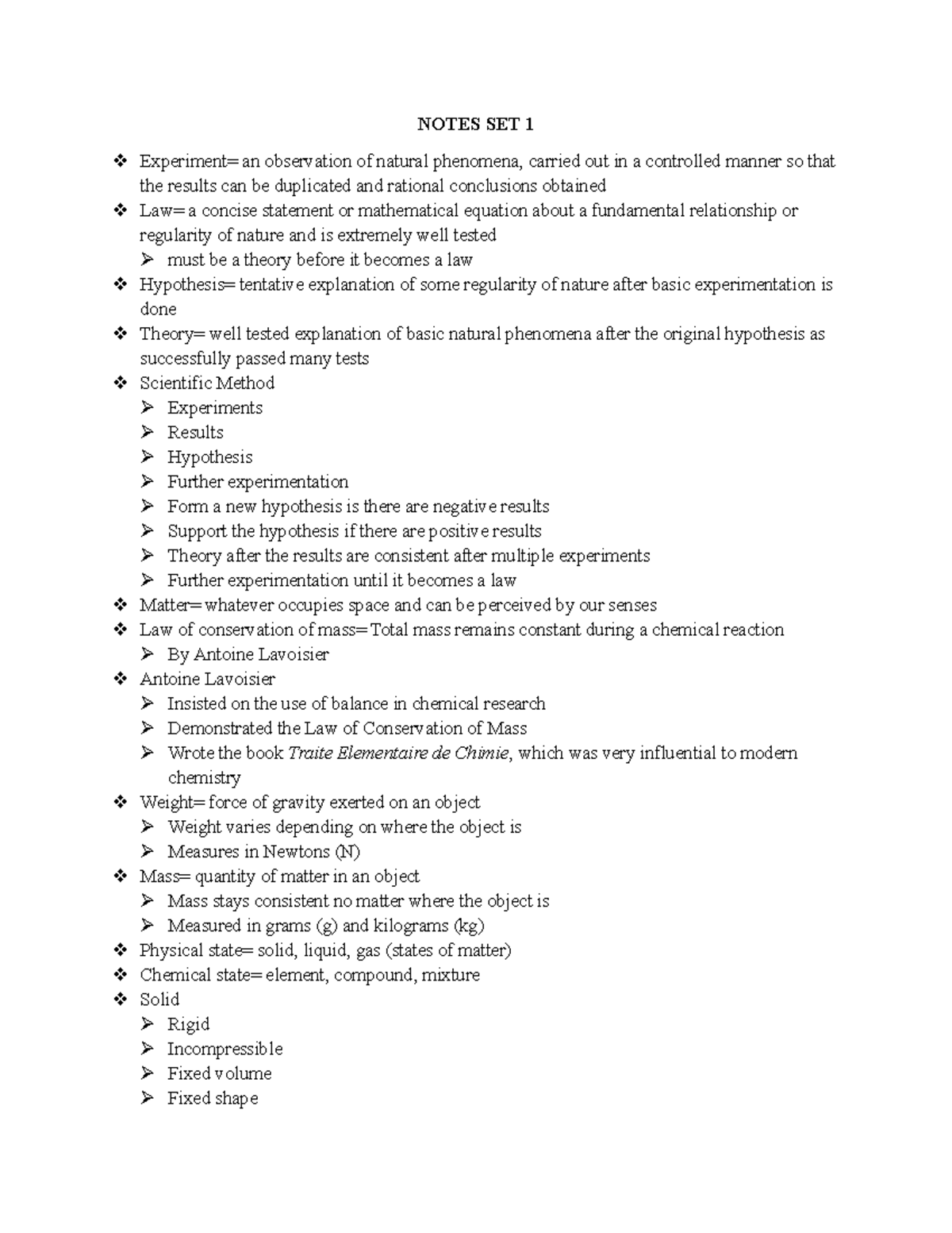 Notes SET 1 - Prof Daniel - NOTES SET 1 Experiment= an observation of ...