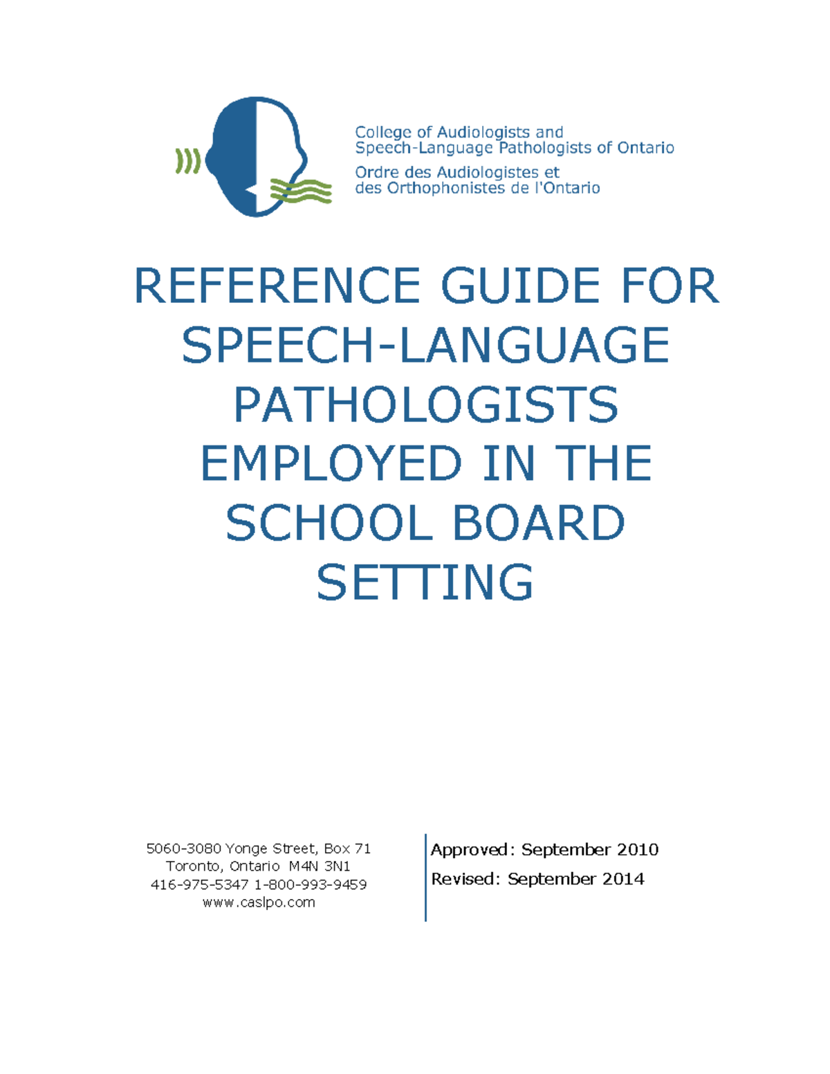 GU EN SLP in School Board Setting - ORTH-3117FL - Laurentian - Studocu