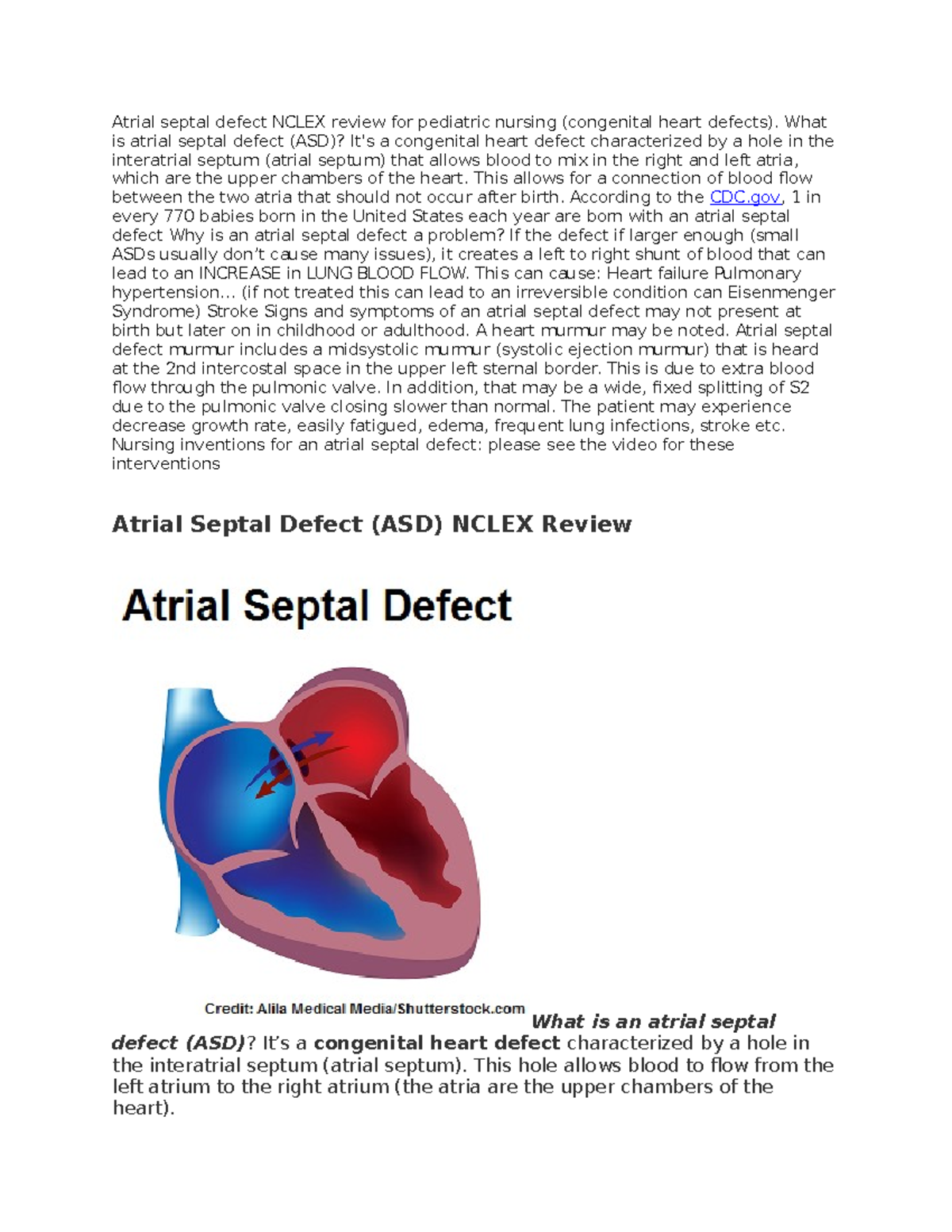 Atrial septal defect - What is atrial septal defect (ASD)? It's a ...