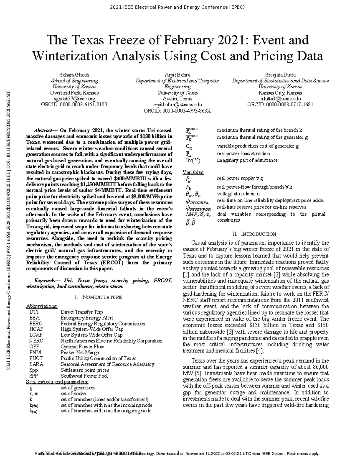 The Texas Freeze of February 2021 Event and Winterization Analysis ...
