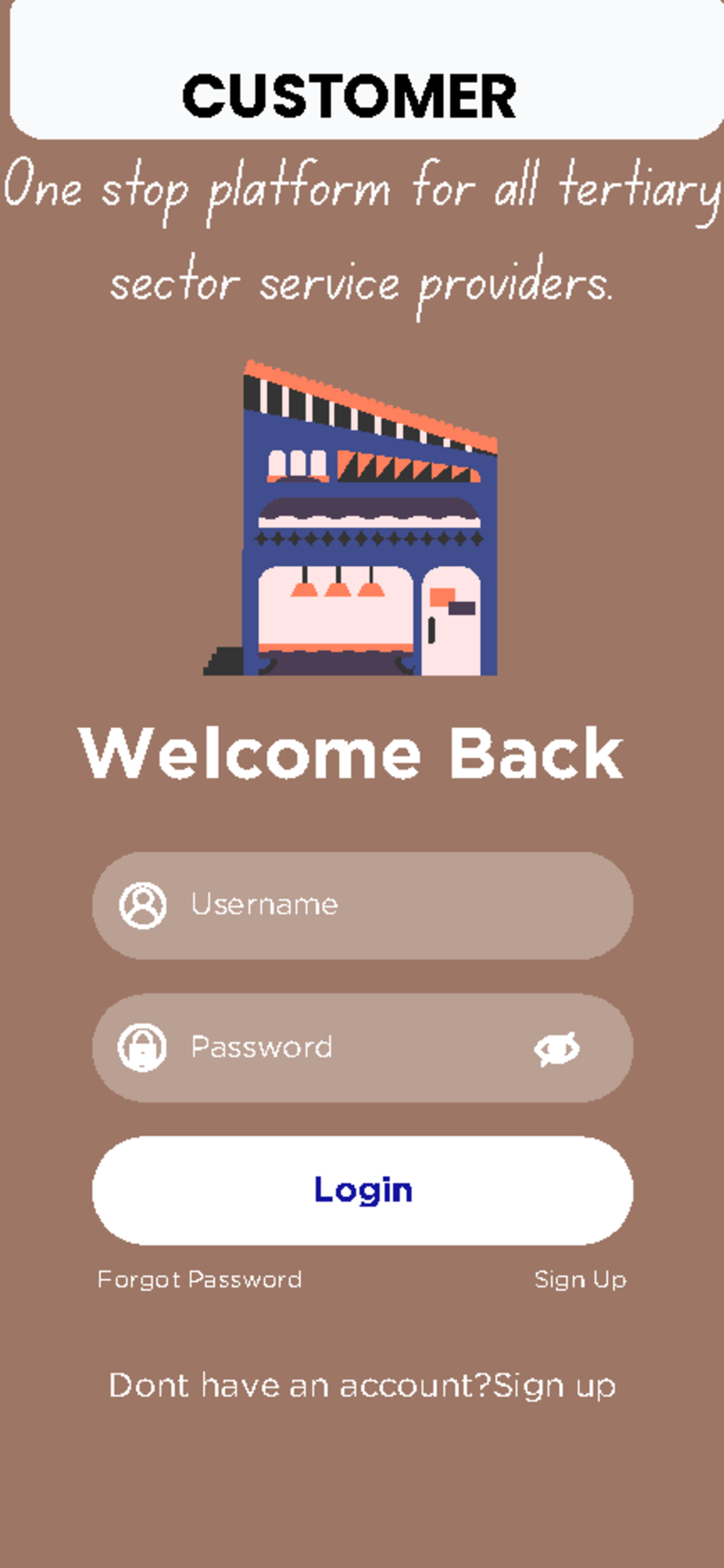 Prototype new - CUSTOMER Username Password Forgot Password Sign Up ...