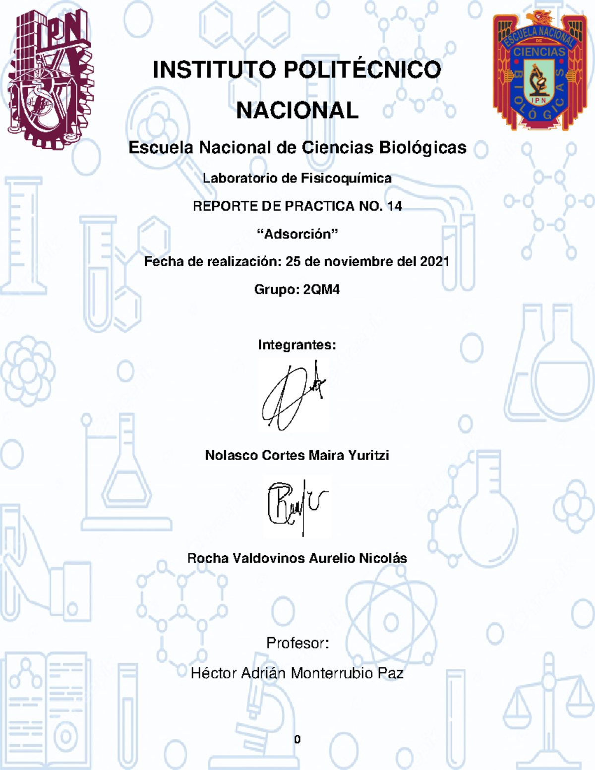 Reporte de Adsorción - Fitoquímica - IPN - Studocu