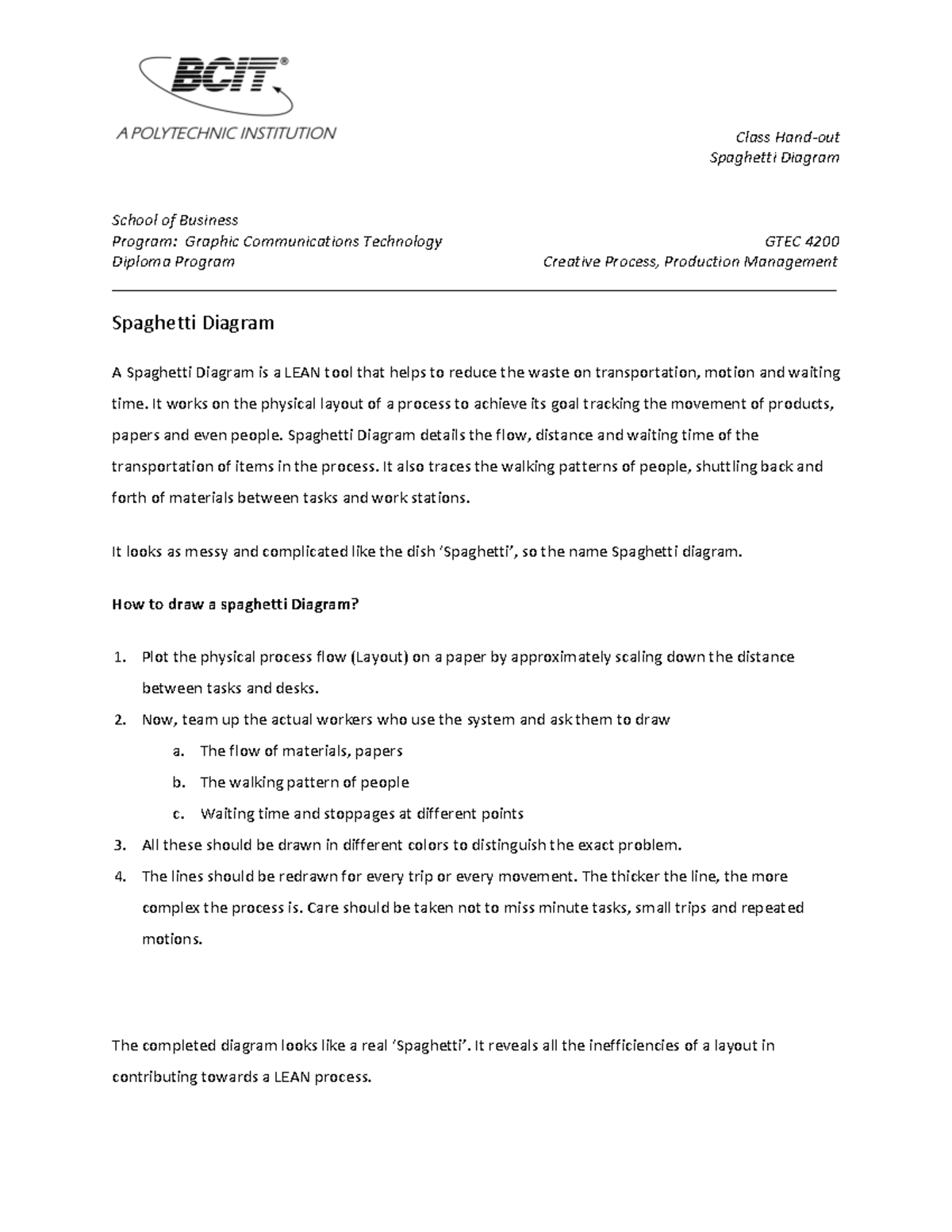 Spaghetti Diagram - Academic Practice/Study/Testing Notes and Materials ...