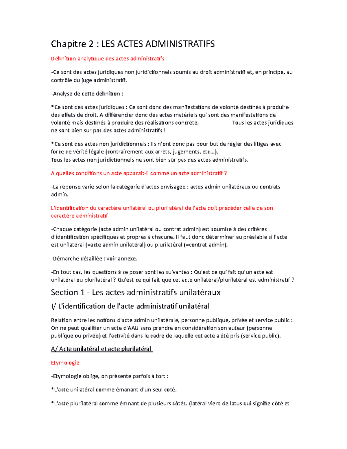 Chap 2 Actes Admin Unilateraux - Chapitre 2 : LES ACTES ADMINISTRATIFS ...