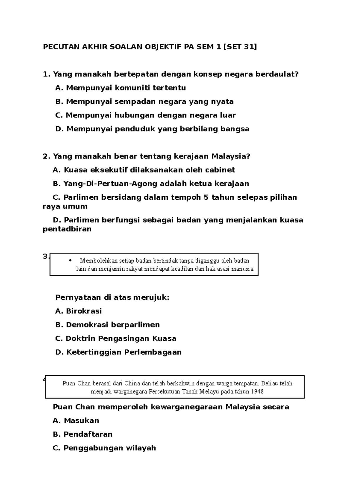 Pecutan Akhir Soalan Objektif PA SEM 1 - PECUTAN AKHIR SOALAN OBJEKTIF ...