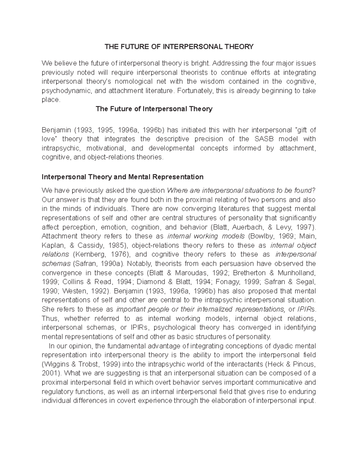 9.5 Interpersonal Theory of Personality - THE FUTURE OF INTERPERSONAL ...