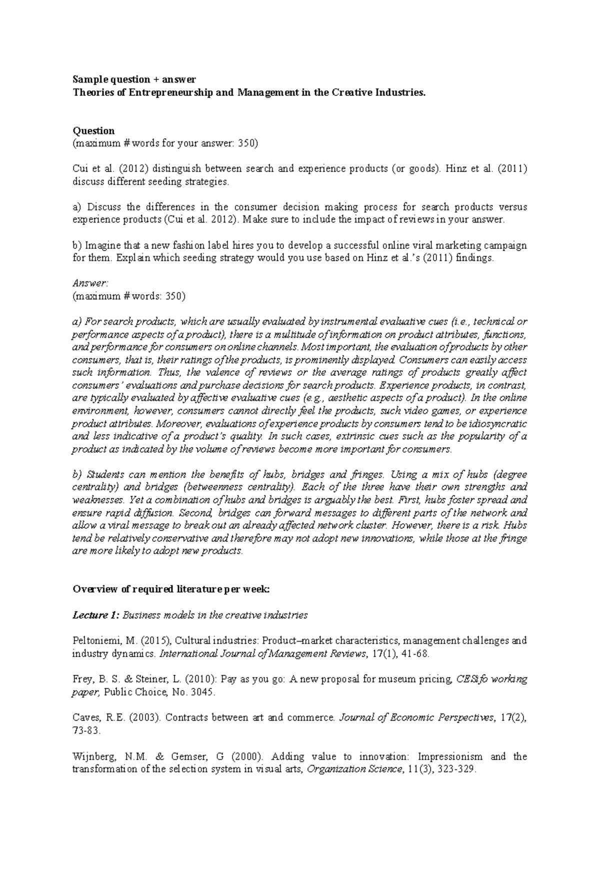 Sample question + answer Canvas 2021 - Sample question + answer ...