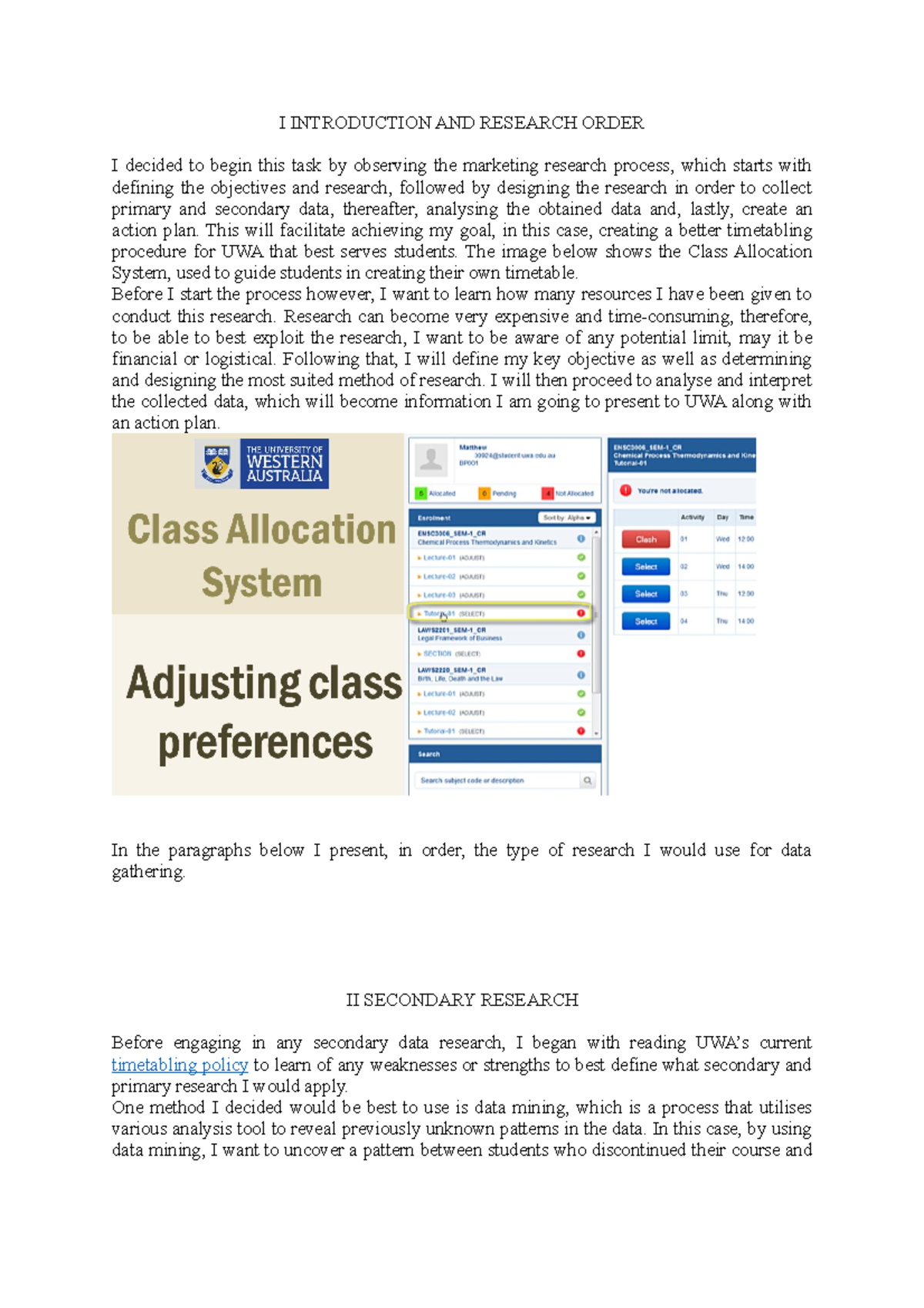Exercise 2 draft 2 - I INTRODUCTION AND RESEARCH ORDER I decided to ...