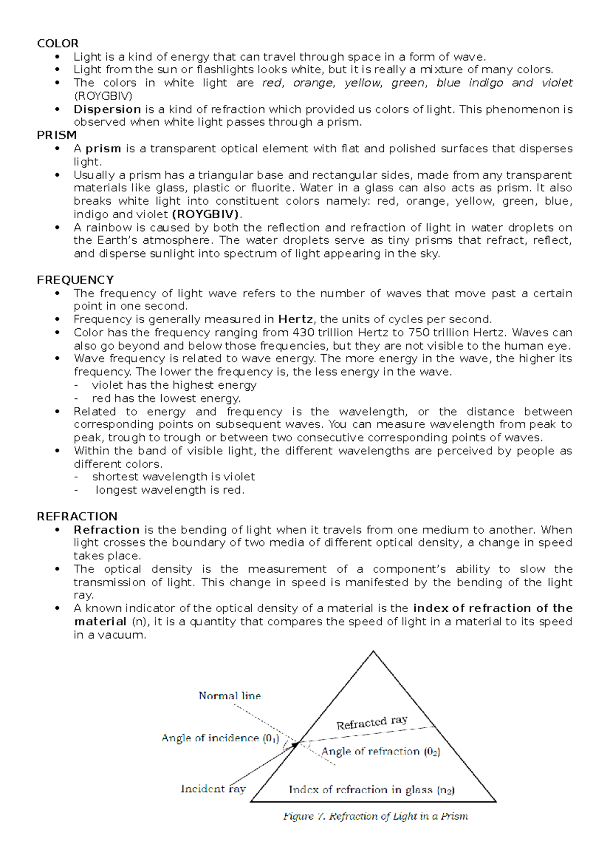 Color - COLOR Light is a kind of energy that can travel through space ...