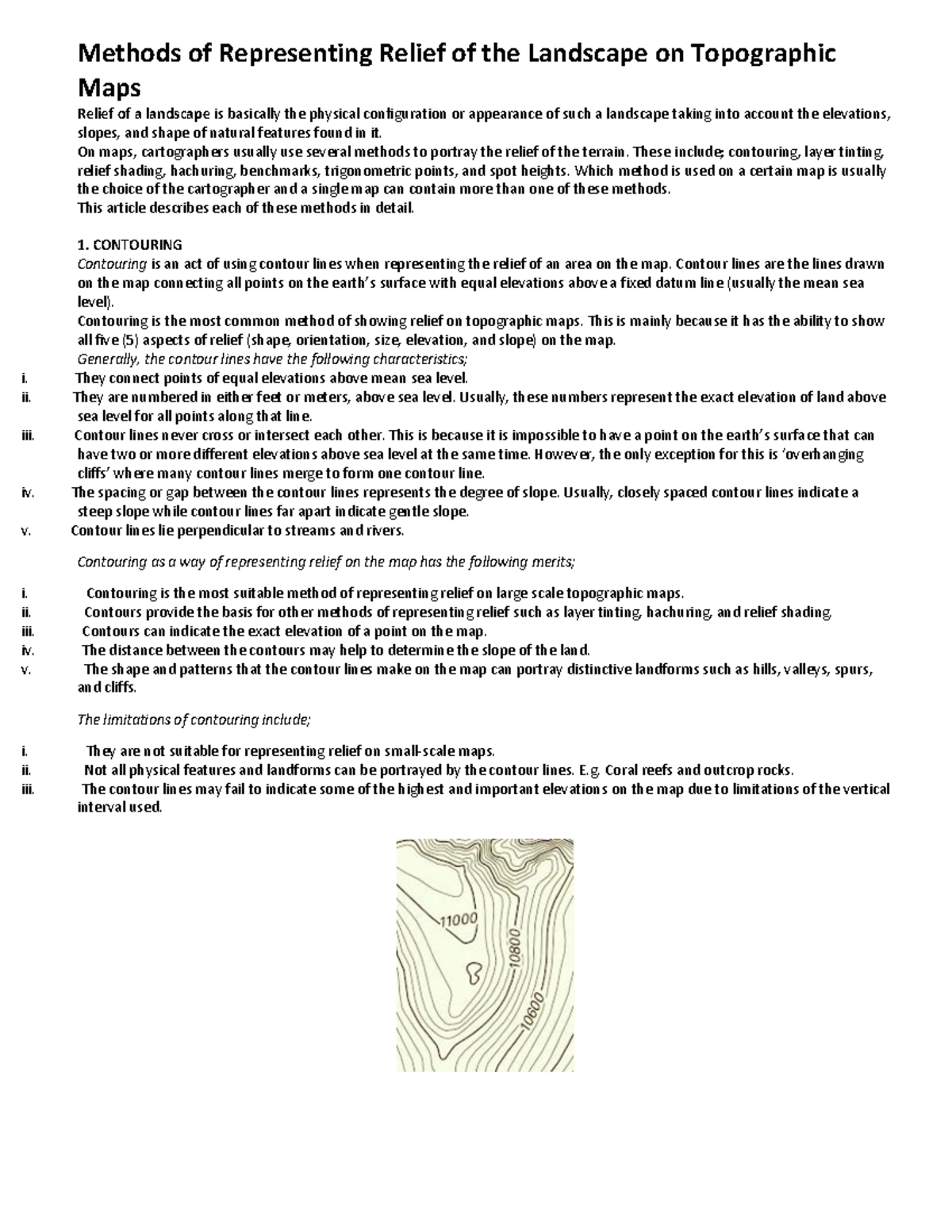 Methods of Representing Relief of the Landscape on Topographic Maps ...