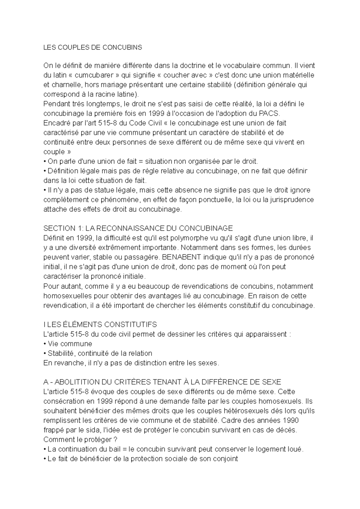 LES Couples DE Concubins - LES COUPLES DE CONCUBINS On le définit de ...