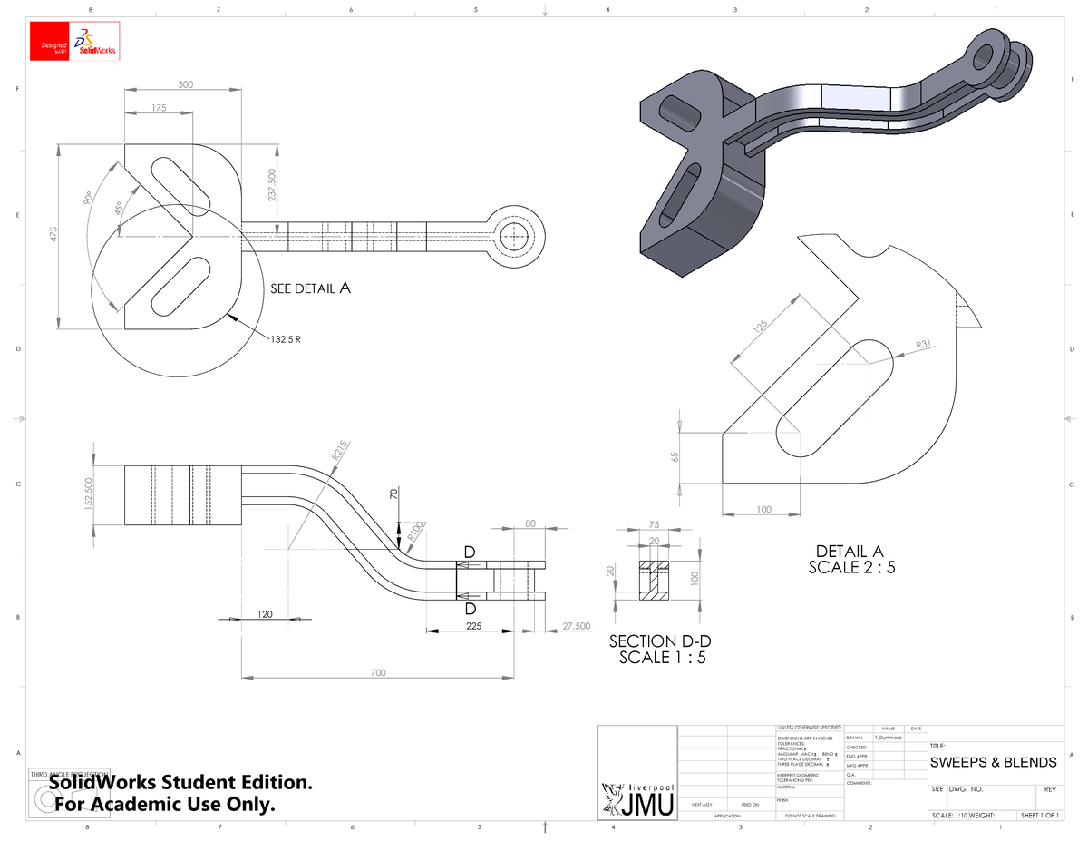 Sweep-Tutorial-Dwg - sweep - 90° 45° 175 300 475 237 A 132 RSEE DETAIL ...