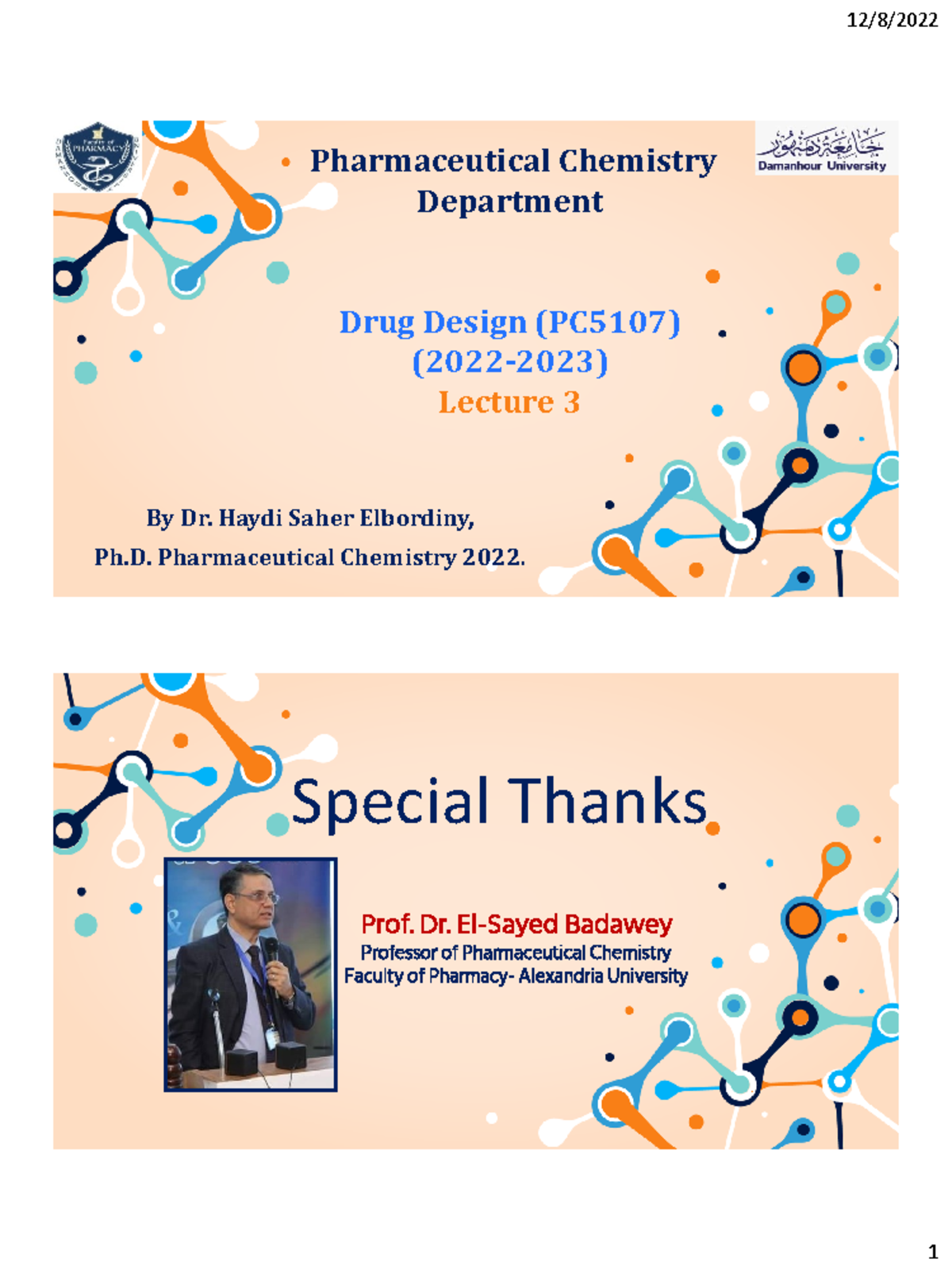 Chiral switches - Pharmacology II - Pharmaceutical Chemistry Department Drug Design (PC5107 ...