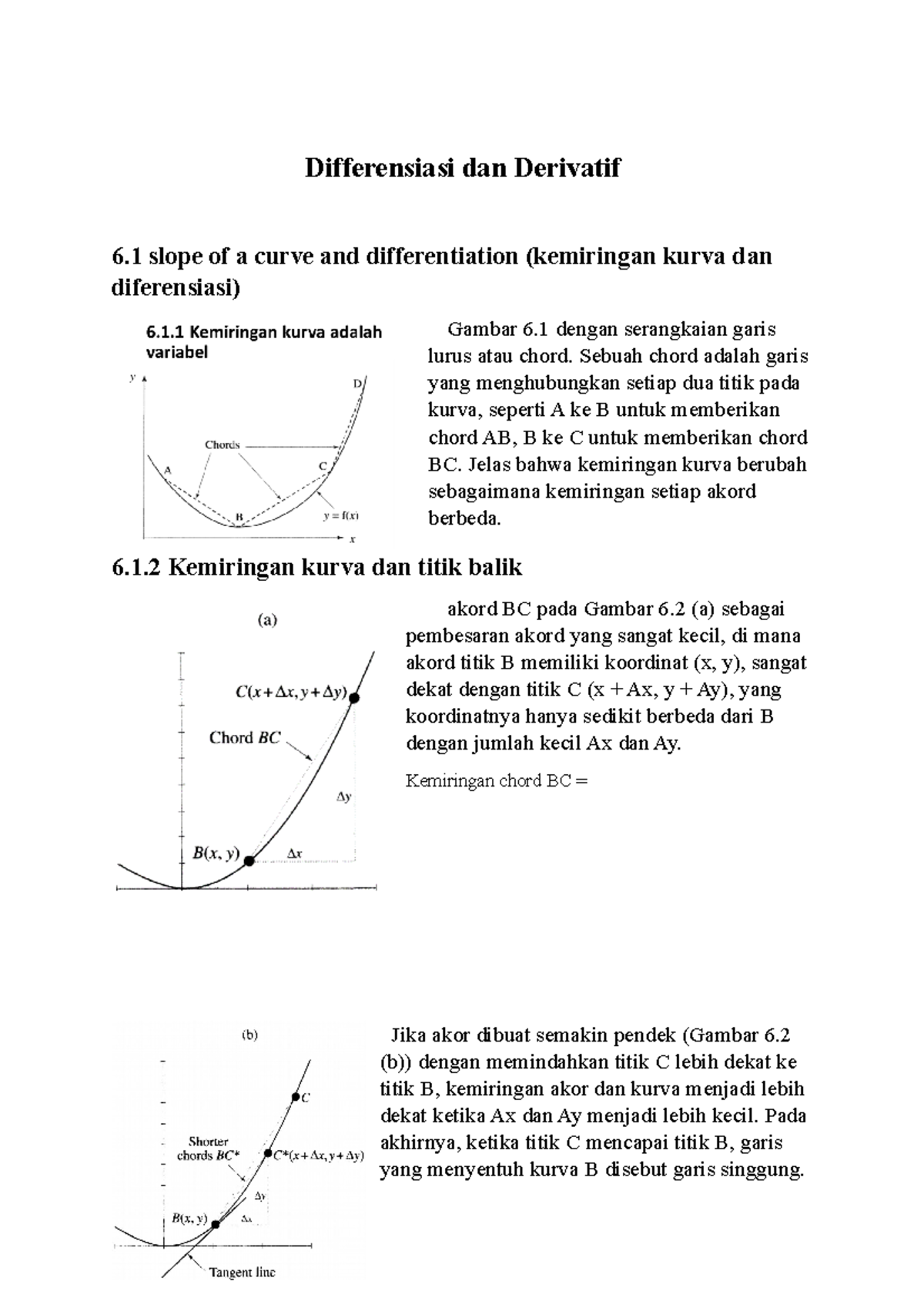 Matkomsta 4 - Sub-theme 4 - Differensiasi dan Derivatif 6 slope of a curve and differentiation ...