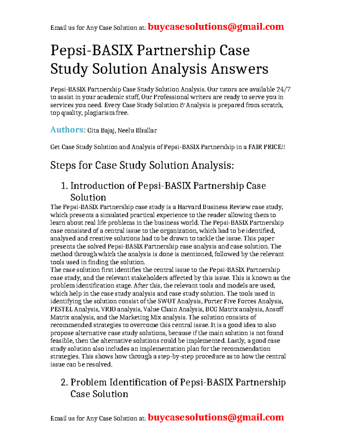 Case Solution Pepsi- Basix Partnership - Pepsi-BASIX Partnership Case Study Solution Analysis ...