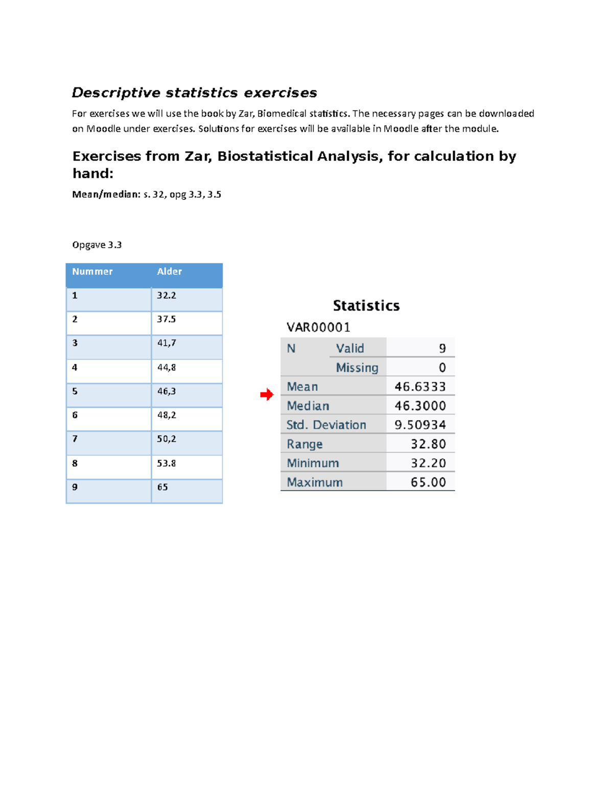 Opgave 1 - deskriptiv stat - Descriptive statistics exercises For exercises we will use the book ...