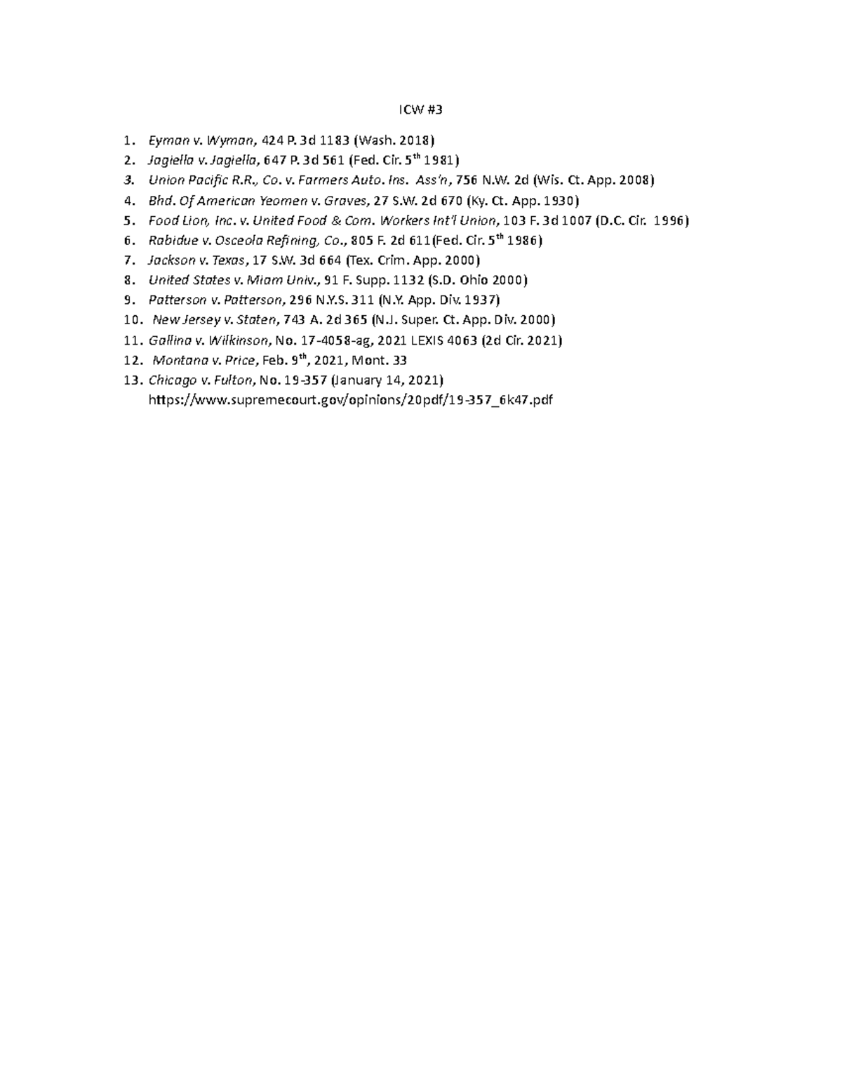 ICW #3 blue book exercise 21st edition - ICW Eyman v. Wyman , 424 P. 3d ...