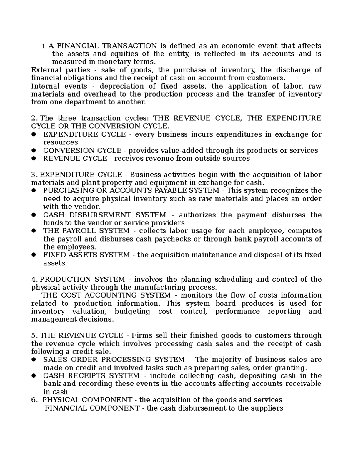 CHAP 3 - AIS - A FINANCIAL TRANSACTION is defined as an economic event ...