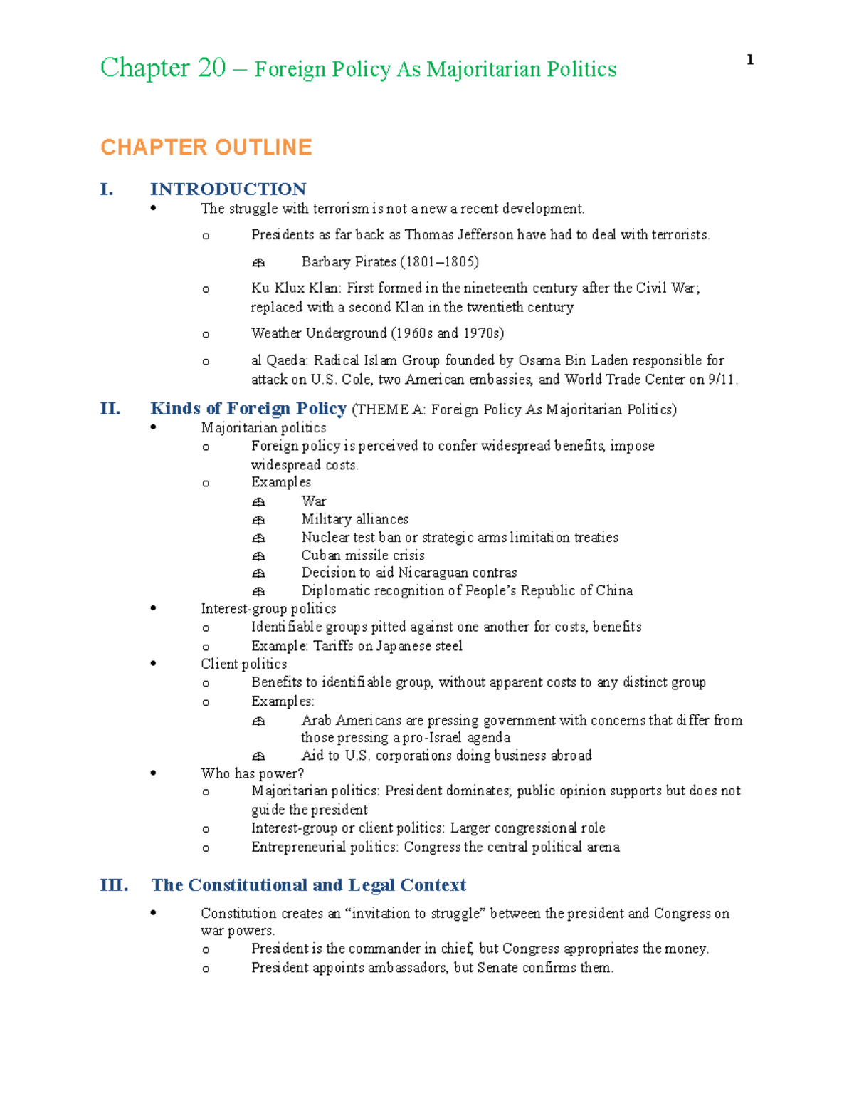 Foreign Policy As Majoritarian Politics - INTRODUCTION The struggle ...