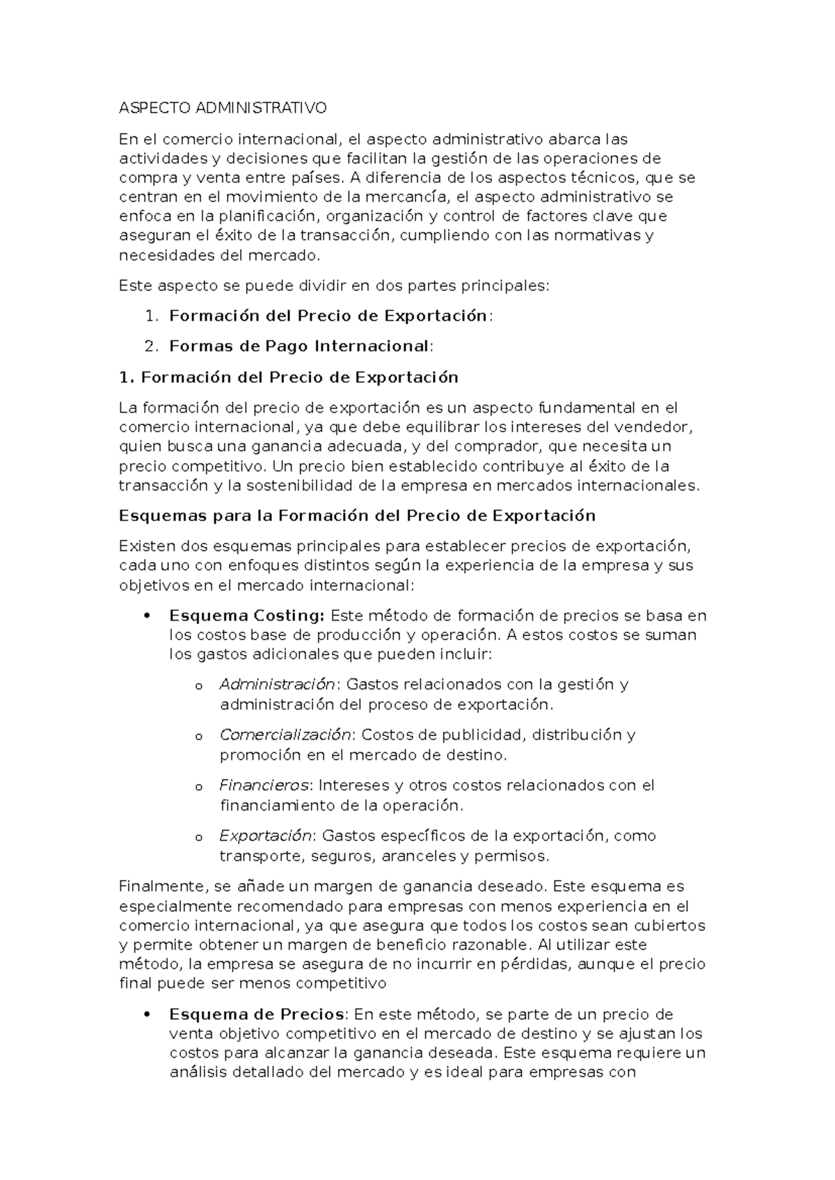 Aspecto Administrativo - A diferencia de los aspectos técnicos, que se ...