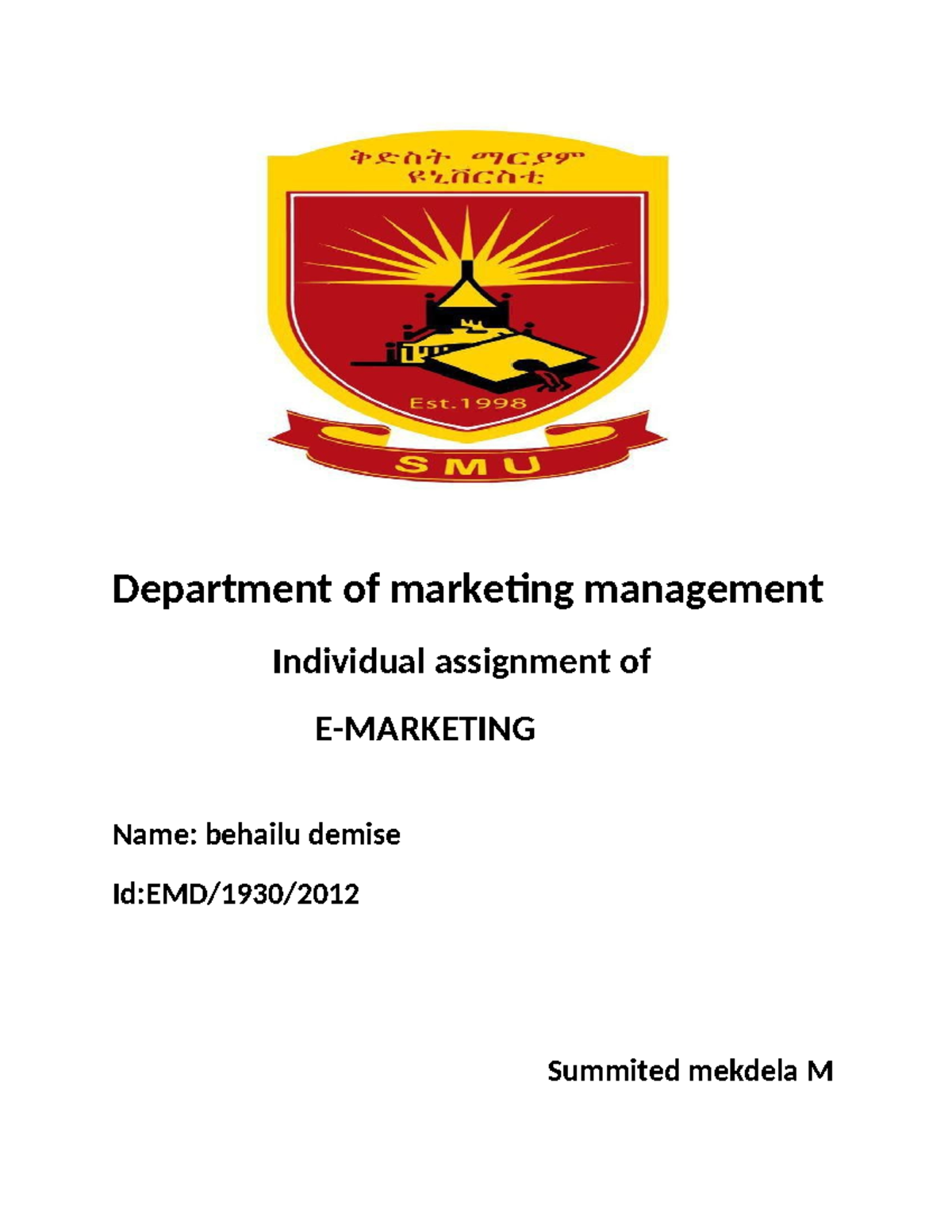 Department of marketing management - Department of marketing management ...