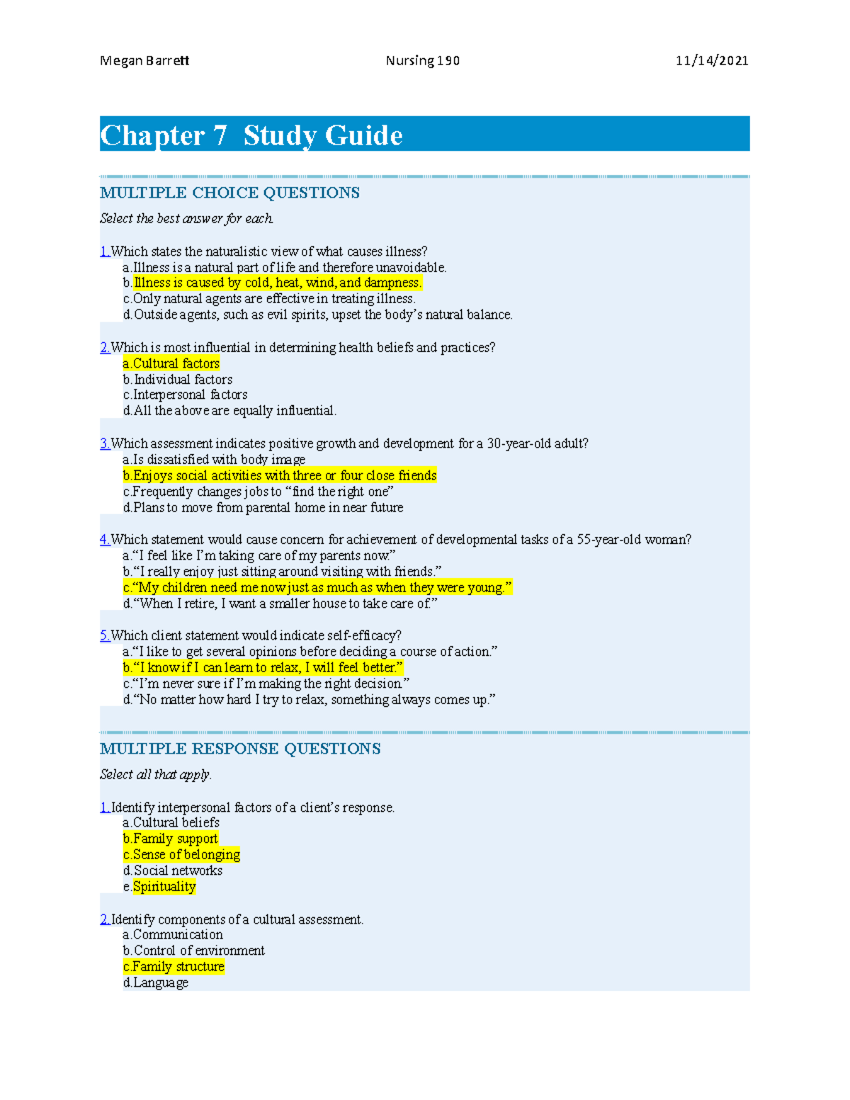Chapter 7-12 Study Guide - NUR 205 - ECPI University - Studocu