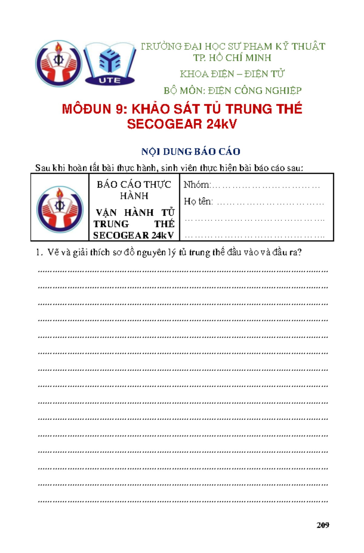 09 Module tu trung the Secogear - bao cao - TRƯỜNG ĐẠI HỌC SƯ PHẠM KỸ THUẬT TP. HỒ CHÍ MINH KHOA ...