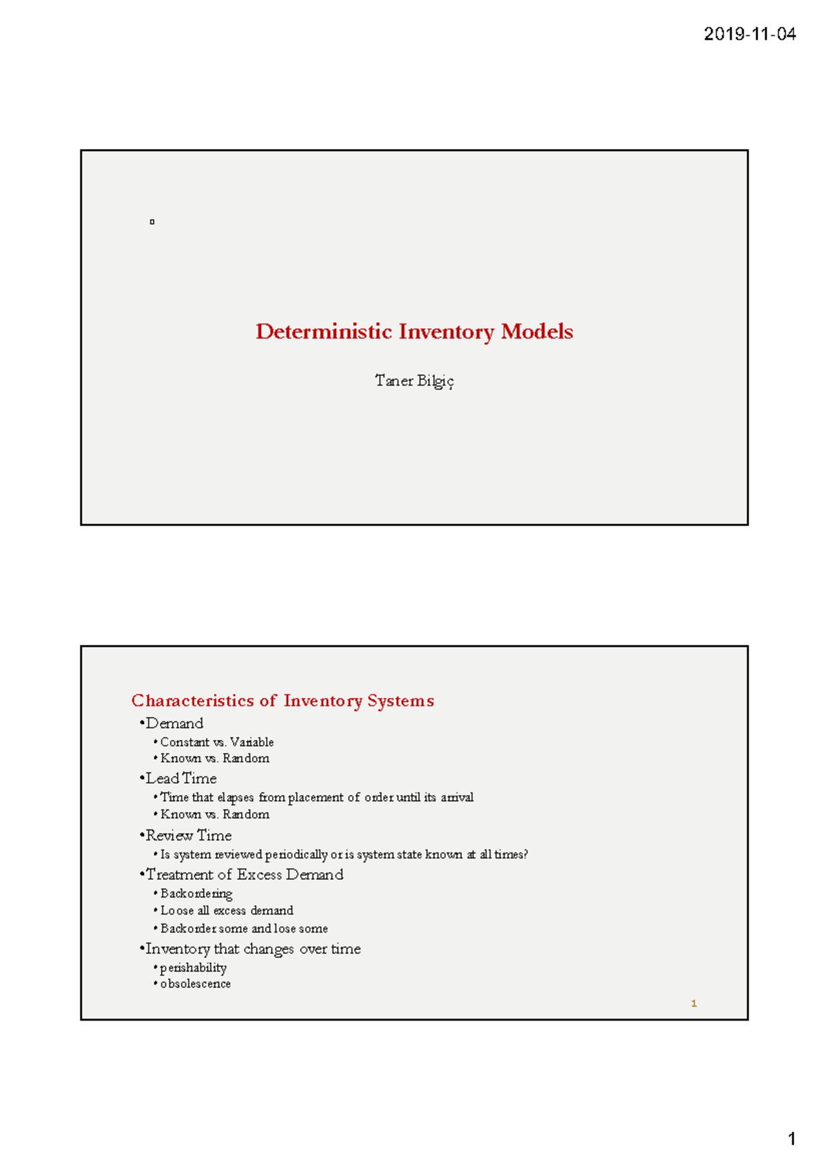 Deterministic Inventory Models - Warning: TT: undefined function: 32 ...
