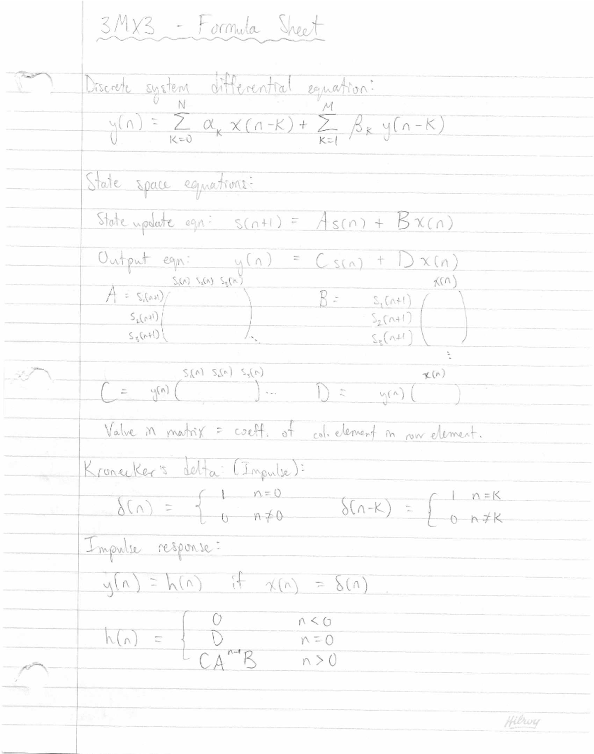 3MX3 Exam Formulas Review V1 - SFWRENG 3MX3 - Studocu
