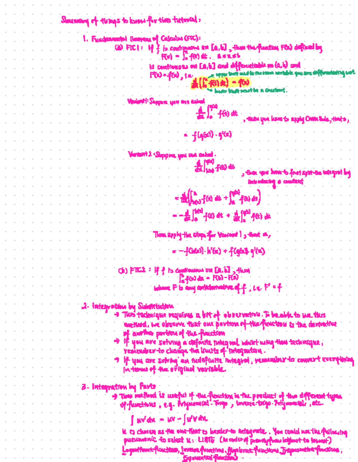 MH1810 Tutorial 11 Full Annotated Solutions - Summary of things to know ...