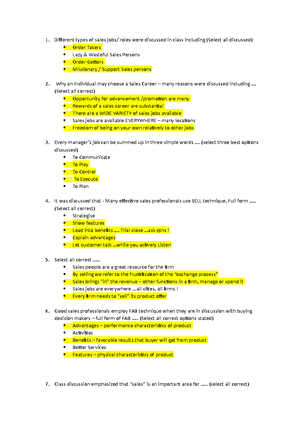 Role Play #2 Script - Role Play #2 Script BUS 221 Plot: Seller has ...