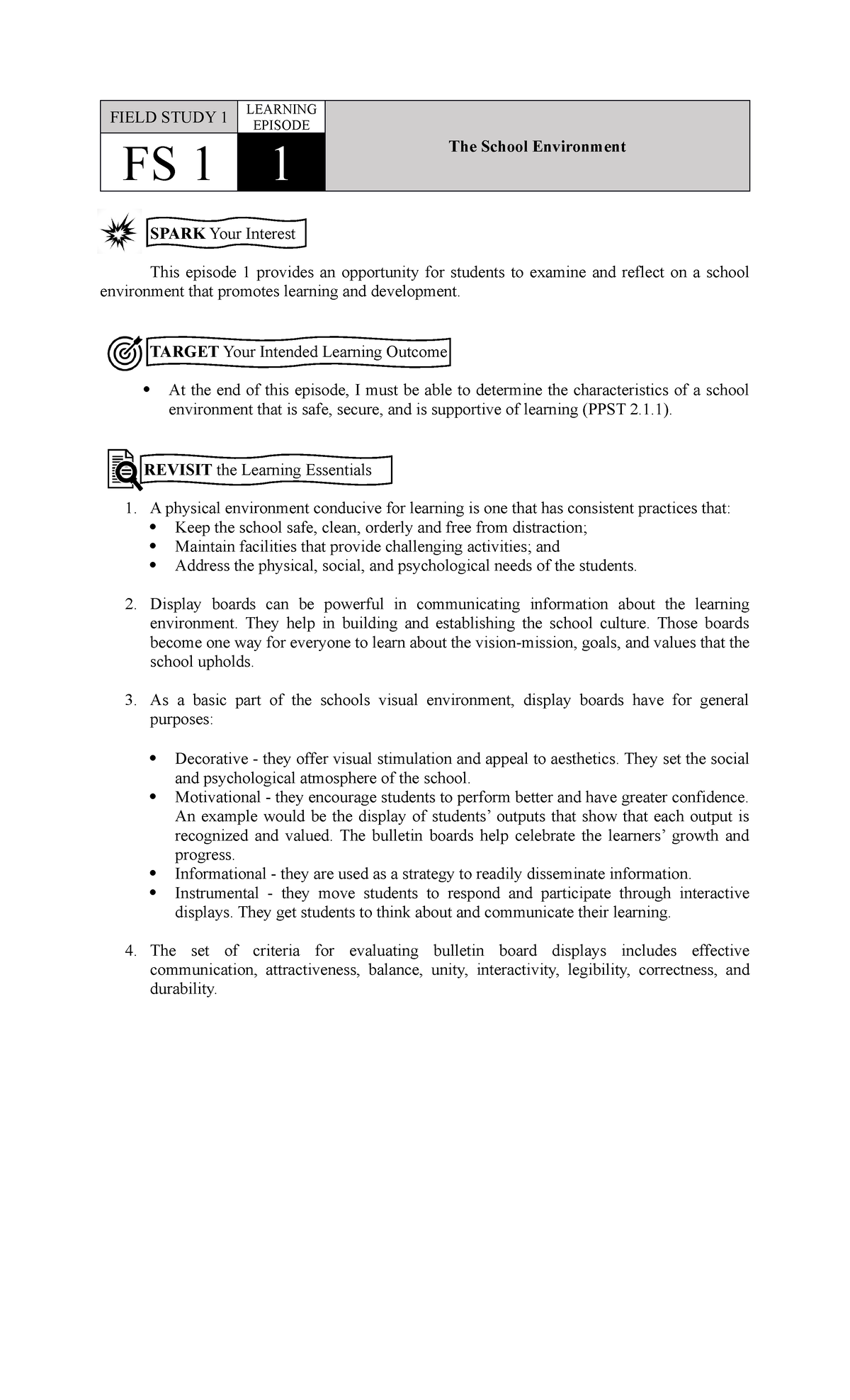 FS 1 Episode - References - FIELD STUDY 1 LEARNINGEPISODE The School ...