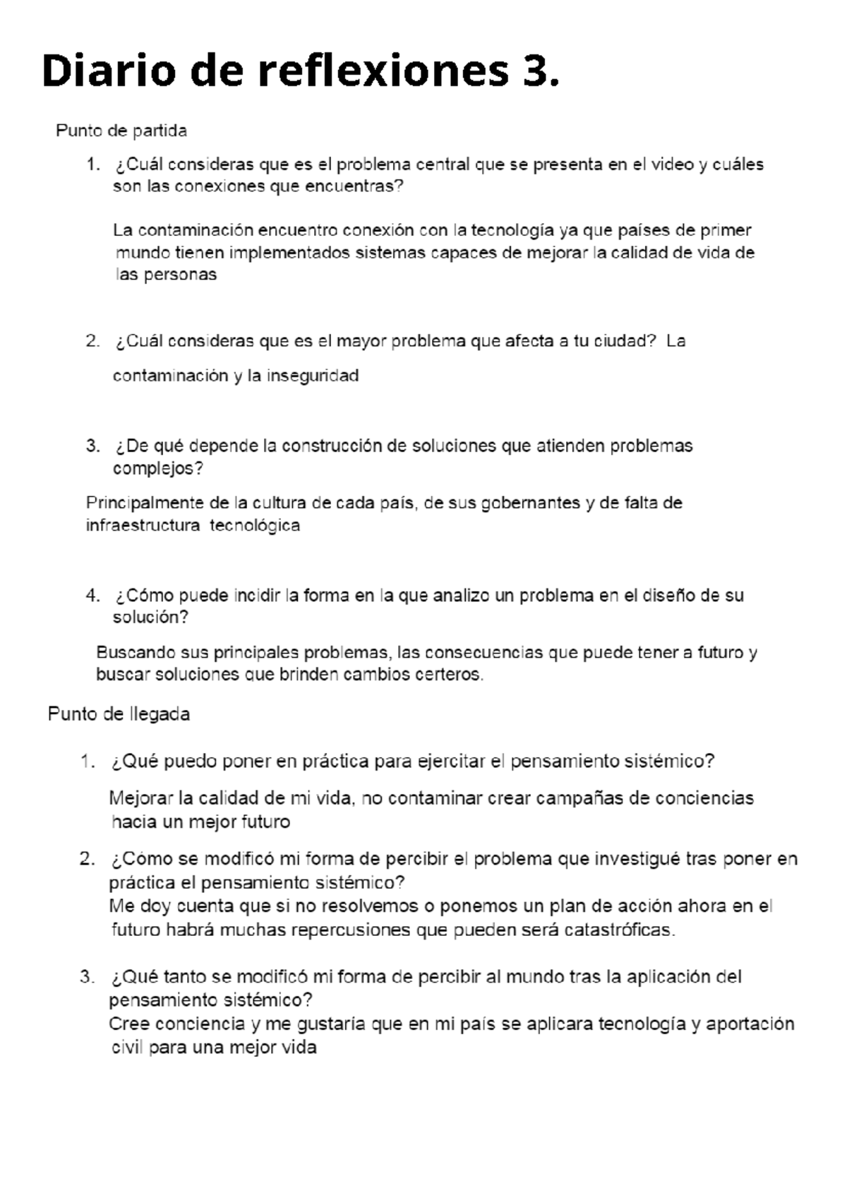 Diario de reflexiones 3 - Empatia para resolver - Studocu