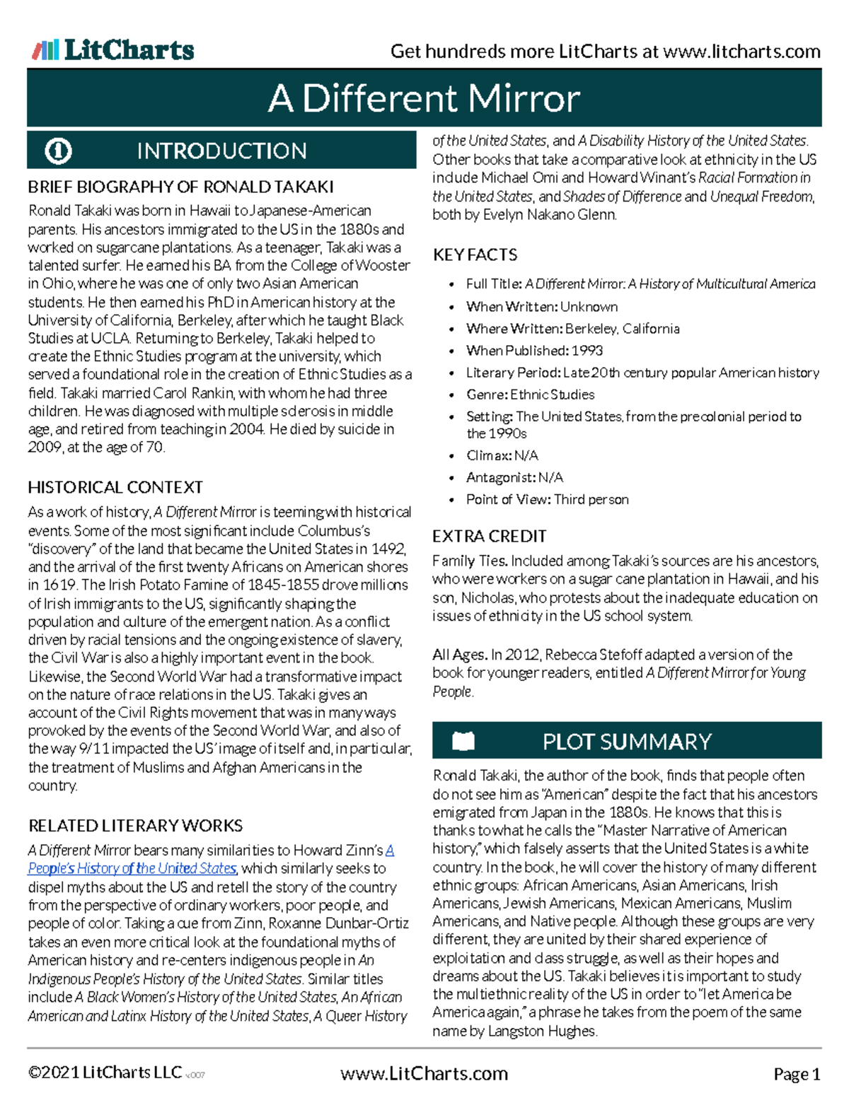 A Different Mirror Summary and Analysis - AMH 2020 - HCC - Studocu