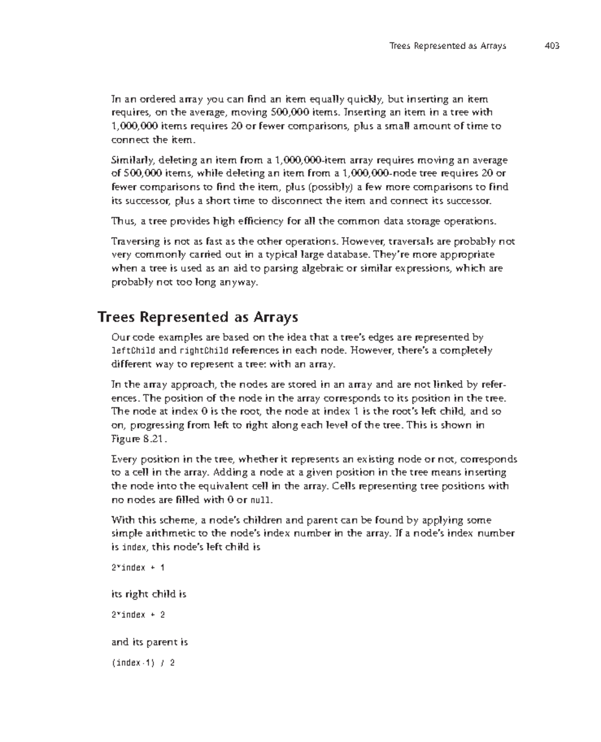 Trees Represented as Arrays - In an ordered array you can find an item ...