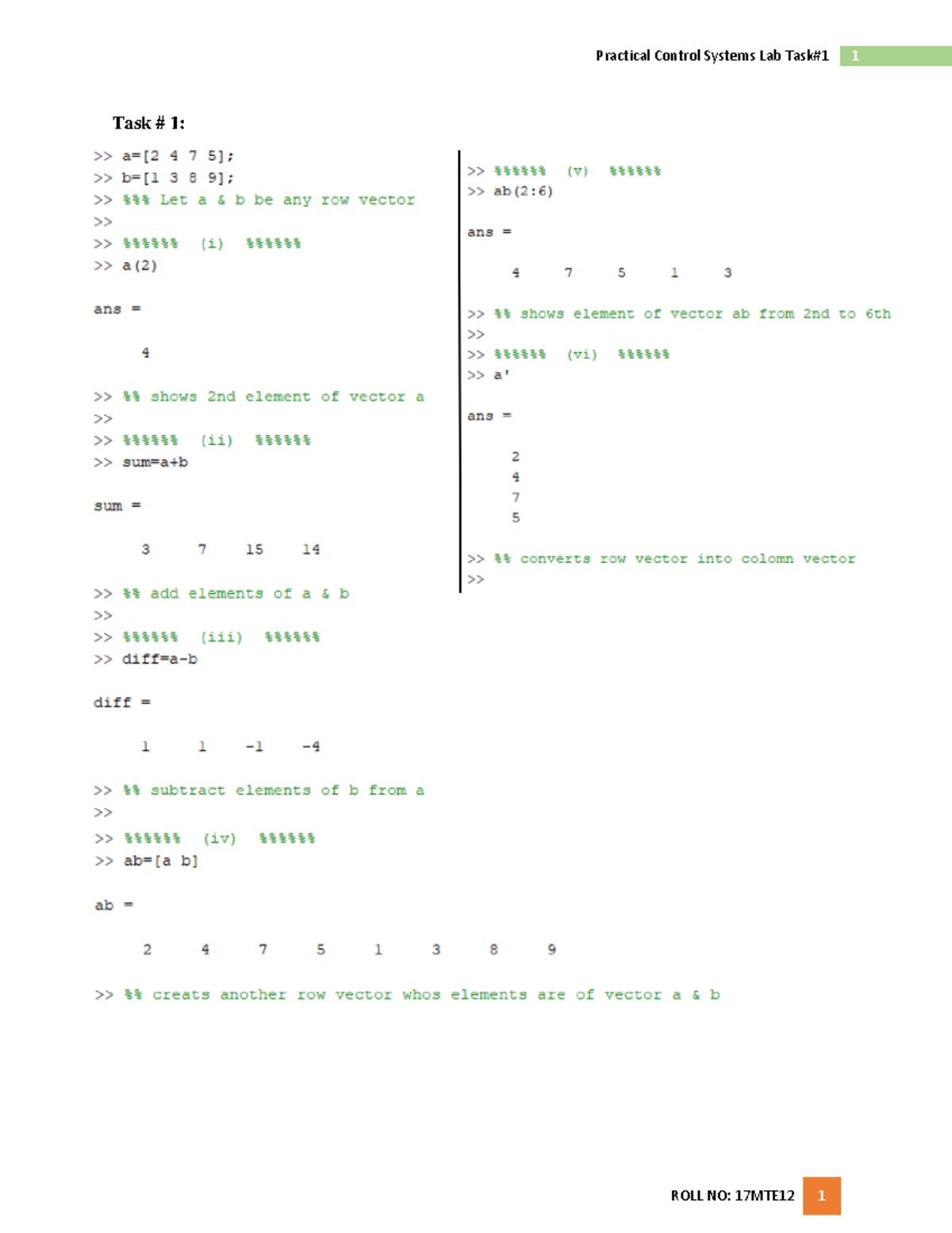 Lab1 - Practical work - Task # 1: Task # 2: Task # 3: Task # 4: 1) help ones ONES(N) is an N-by ...