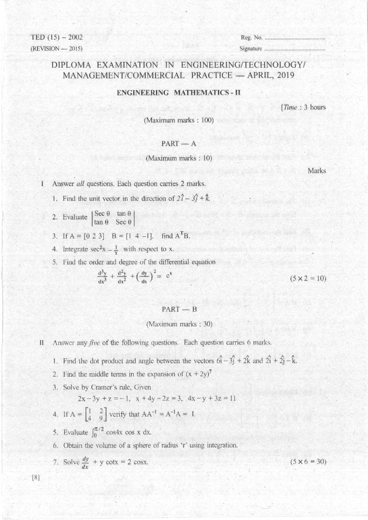 Maths 2 April 2019 - 2nd semester mathematics - Basic Mathematics - Studocu