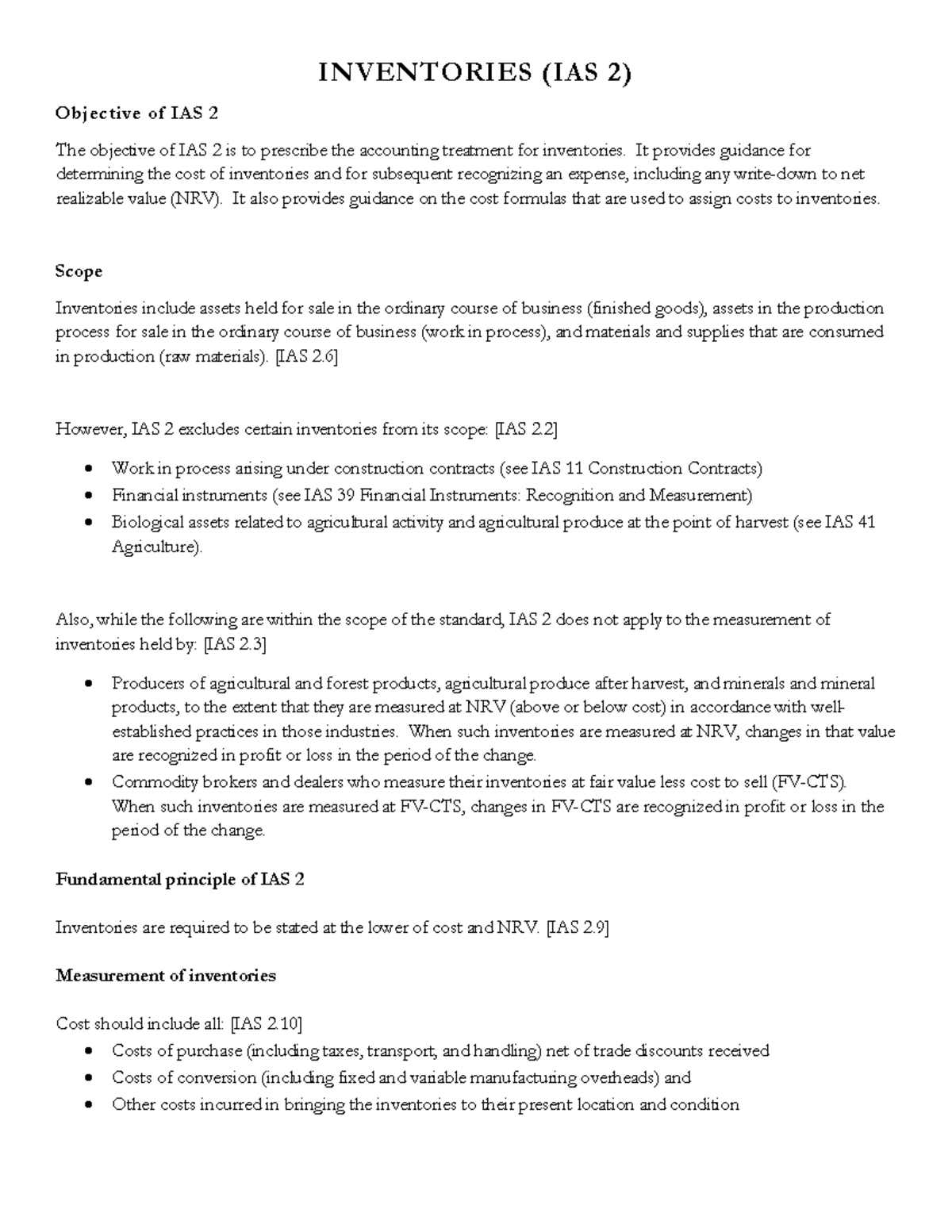Chapter 08 PAS 02 Inventories - - Studocu
