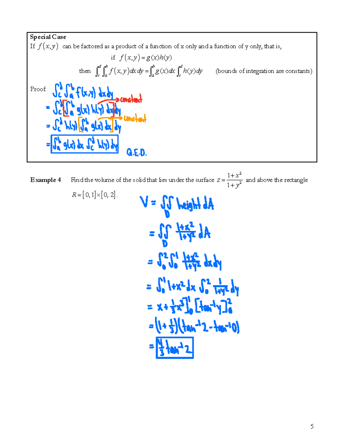 Double Integrals Special Case - 5 Special Case If f x y ( ), can be ...