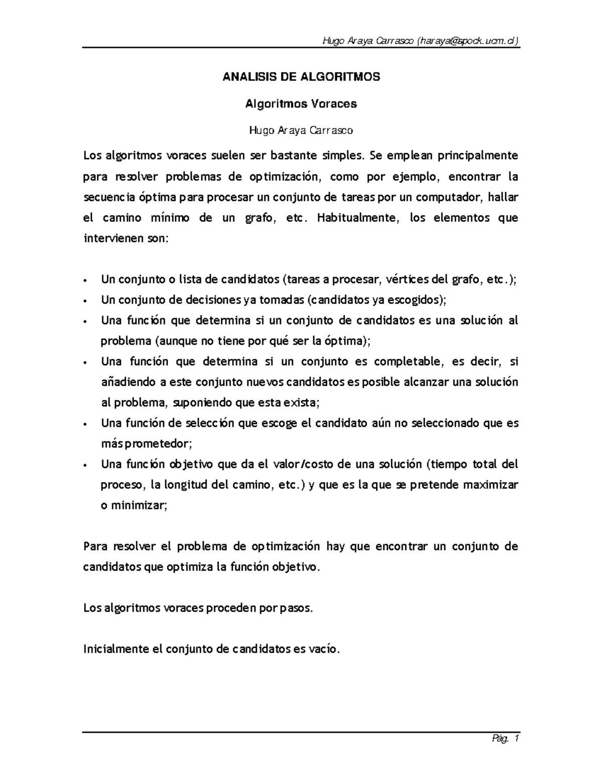 Algoritmos Voraces - resumenes - ANALISIS DE ALGORITMOS Algoritmos ...