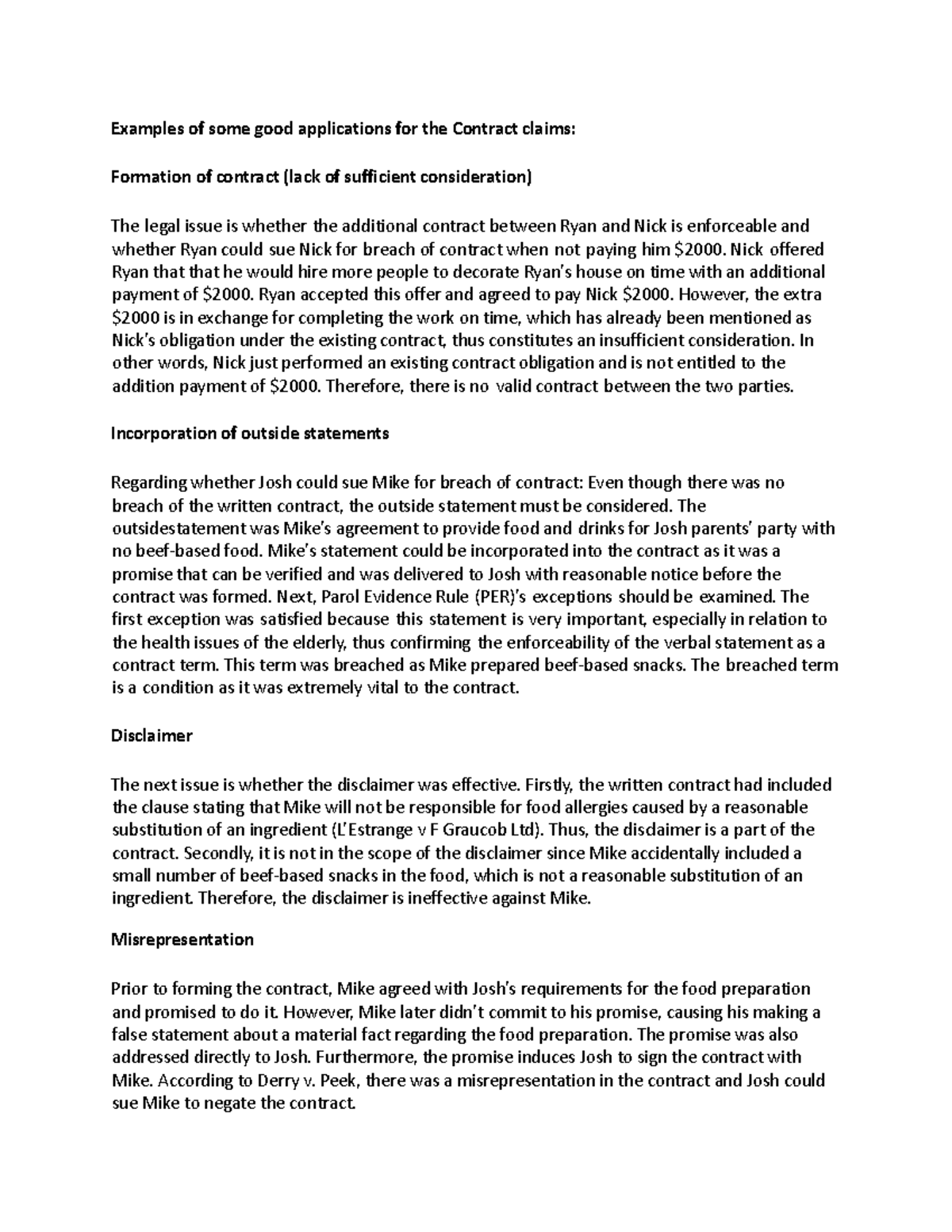 Examples of good or bad writing Final paper - Examples of some good ...