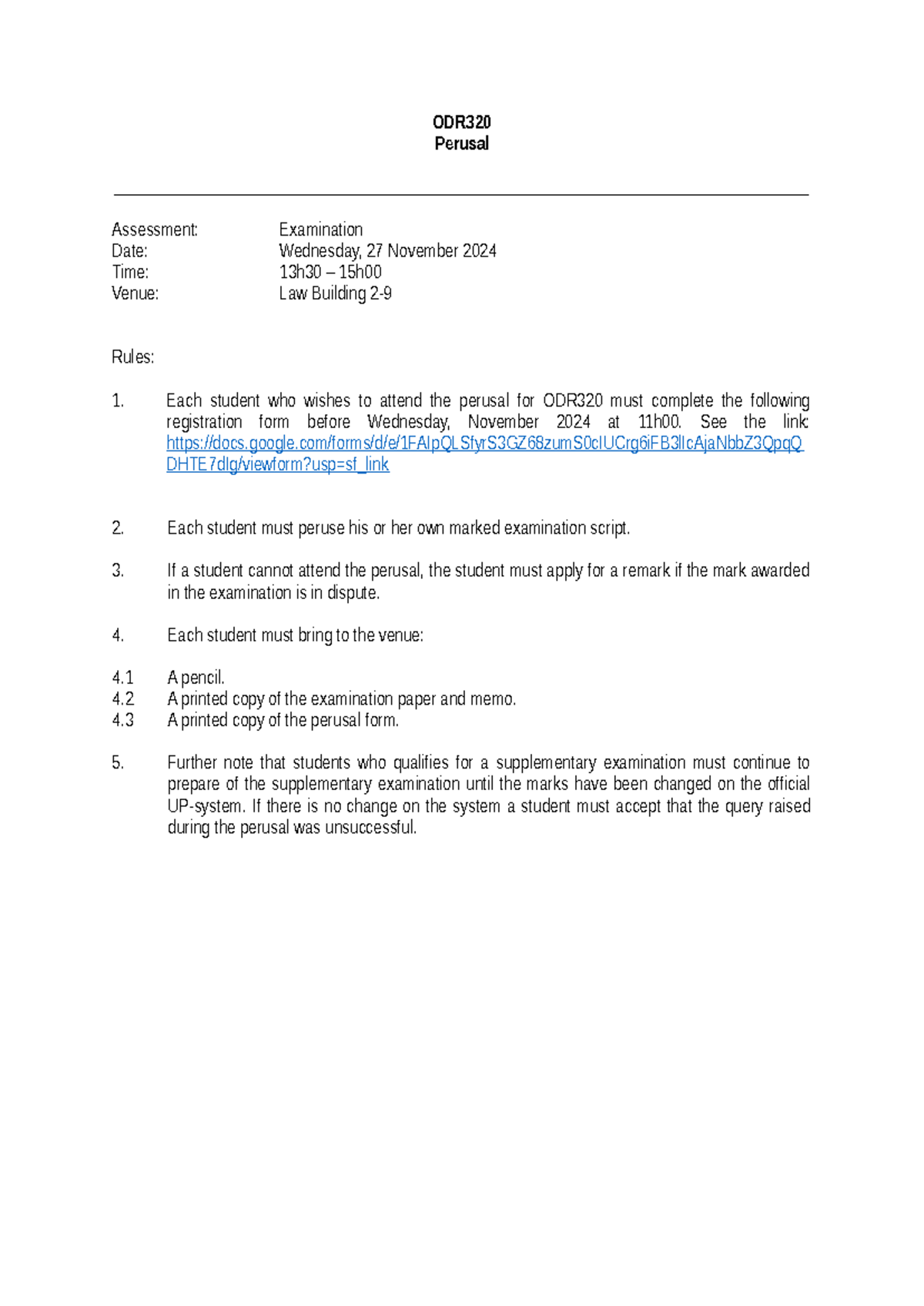 vbb notes for the test - ODR Perusal Assessment: Examination Date ...