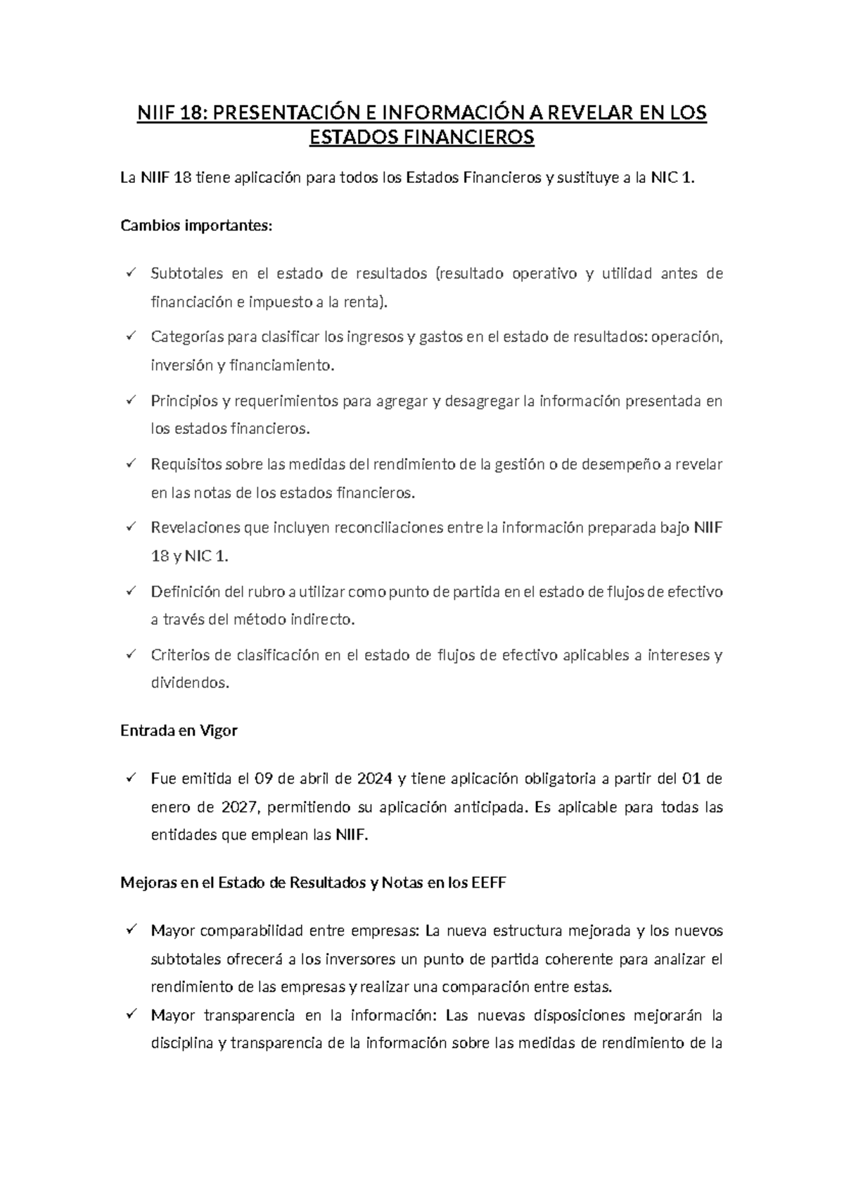 Importancia de la Nueva NIIF 18 - NIIF 18: PRESENTACIÓN E INFORMACIÓN A ...