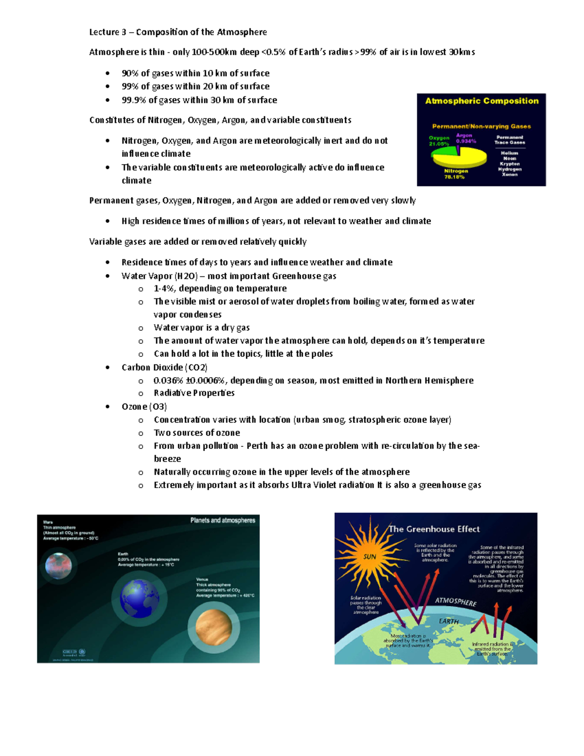 Lecture 3 – Composition of the Atmosphere - Notes - Lecture 3 ...