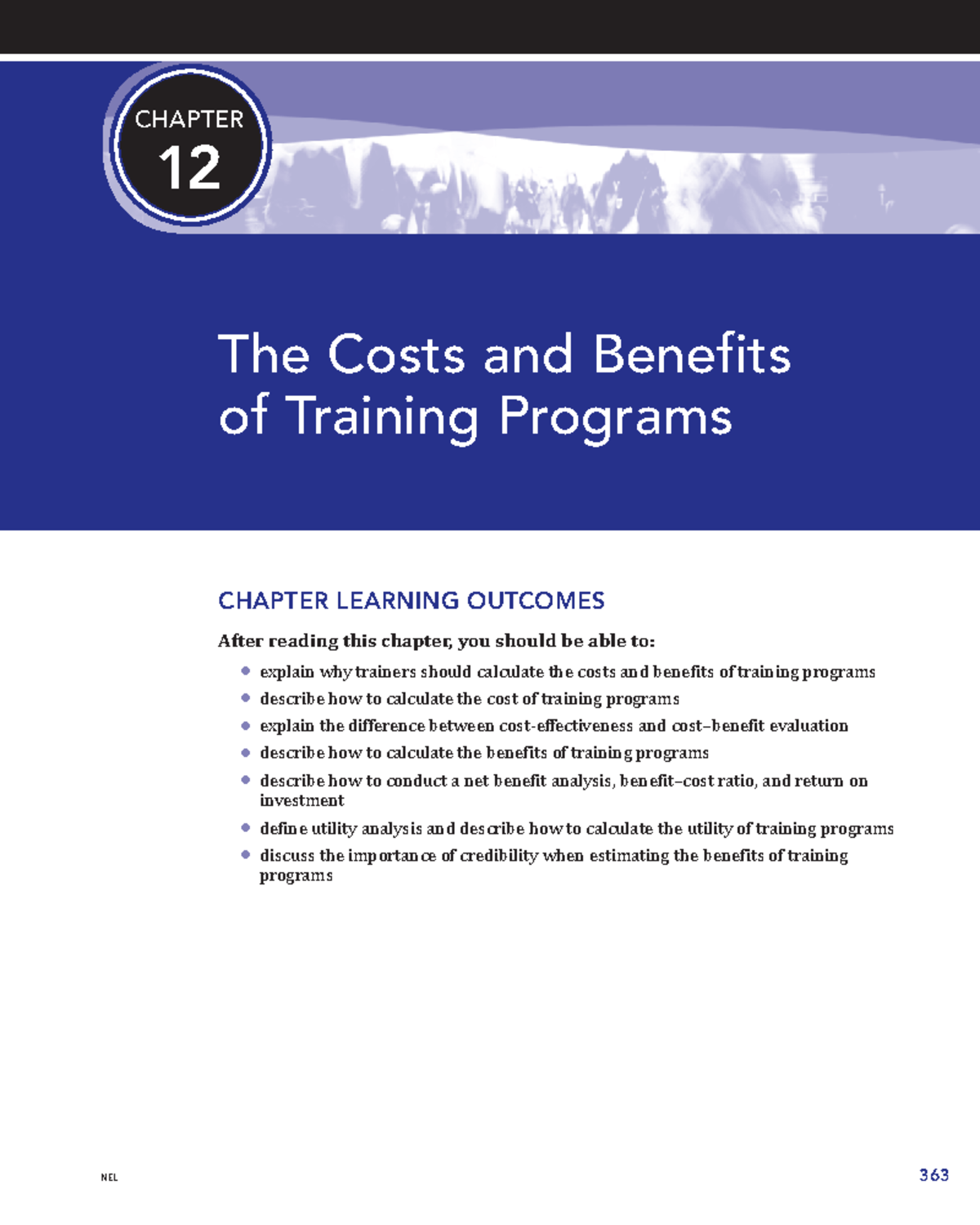 Lesson 12 - Chapter 12 The Costs and Benefits of Training Programs ...