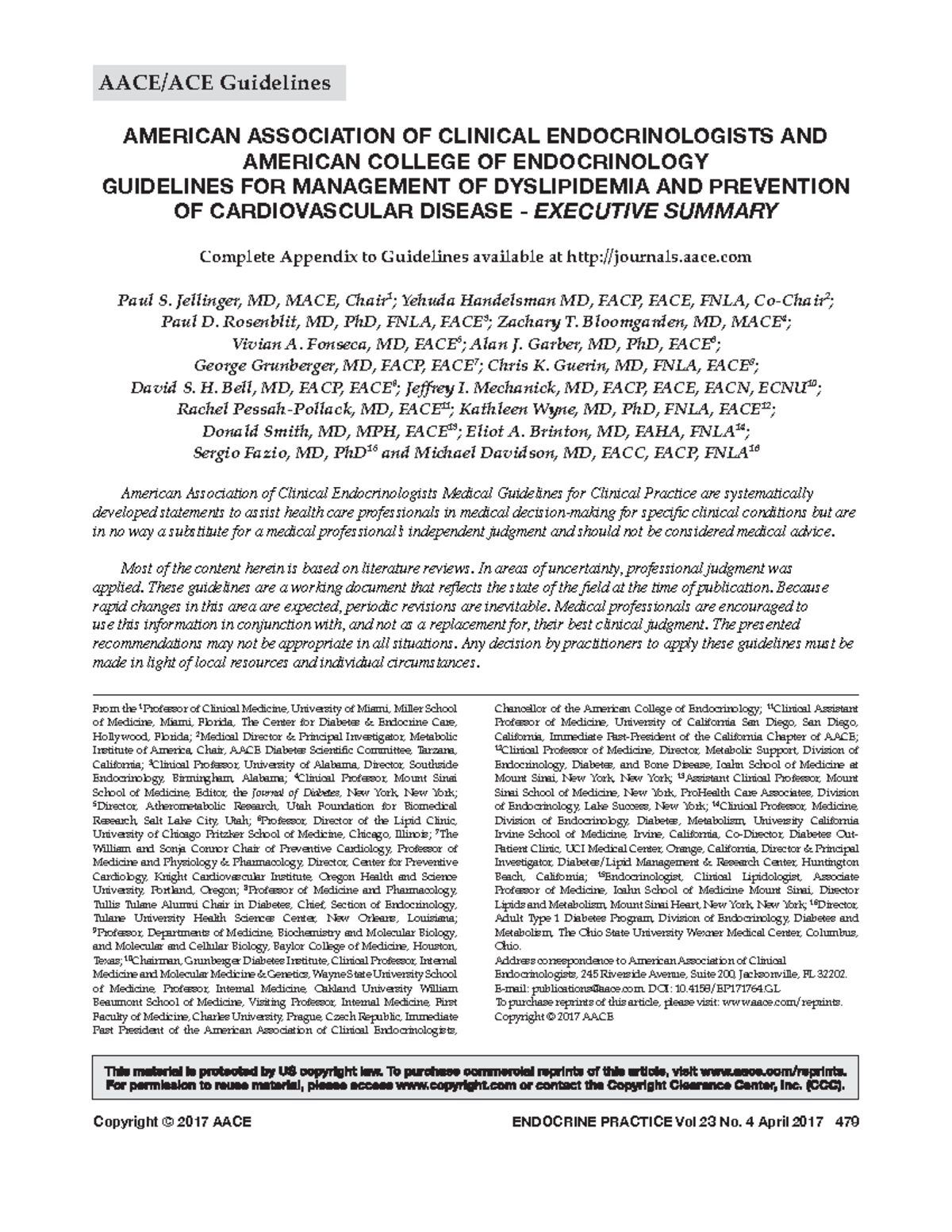 clinical practice guidelines for primary - ENDOCRINE PRACTICE Vol 23 No ...