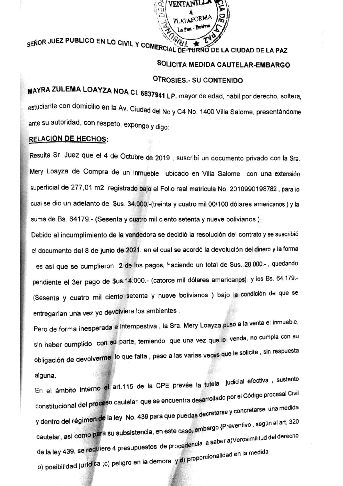 Embargo Preventivo - derecho - Derecho Penal - Studocu