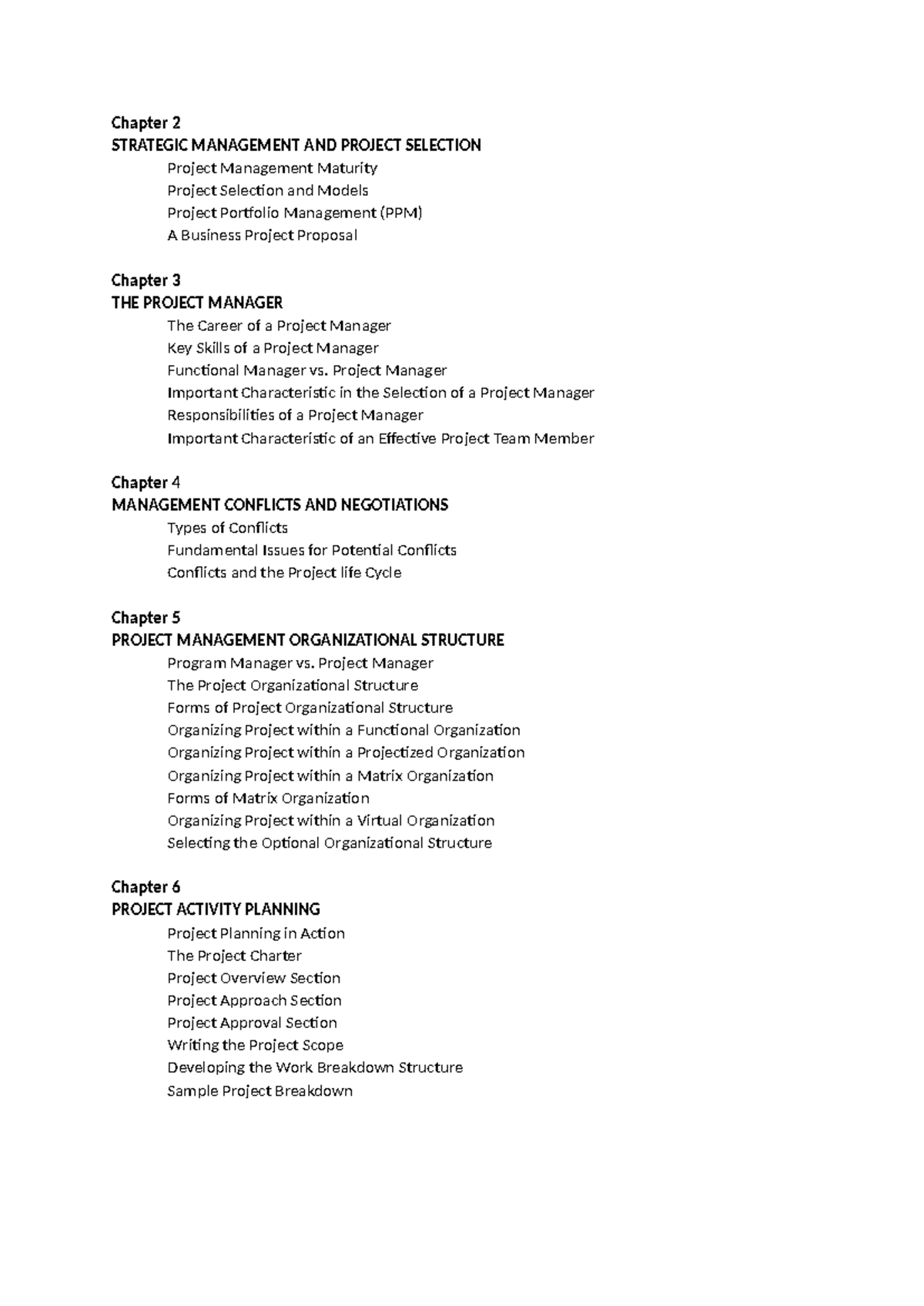 Chapters PM - Chapter 2 STRATEGIC MANAGEMENT AND PROJECT SELECTION ...